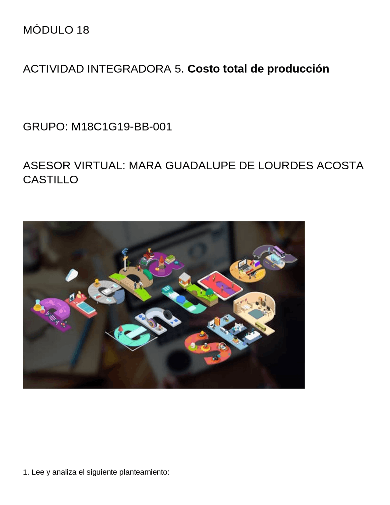 Actividad Integradora 5 Costo Total De Producción Docsity