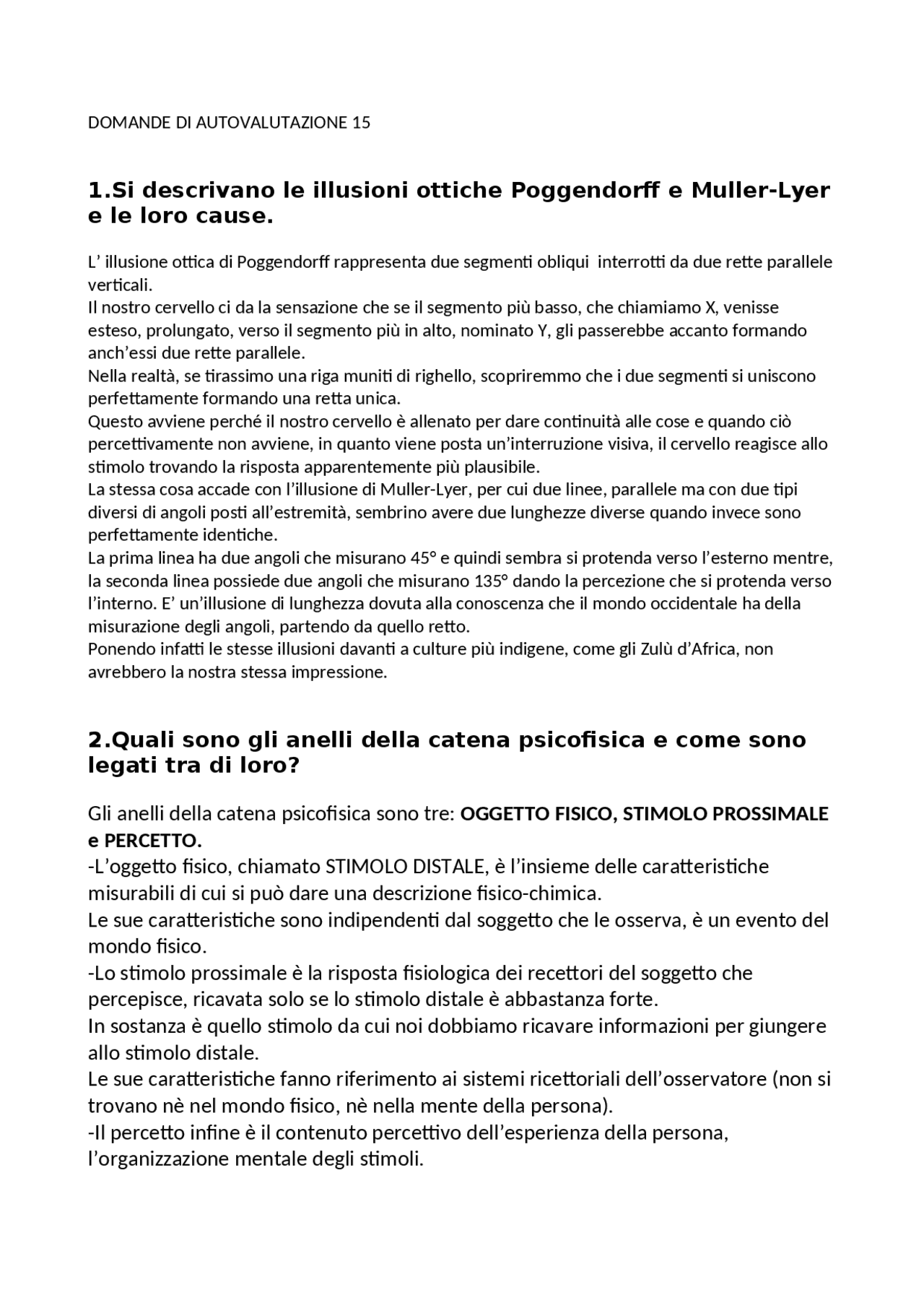 Domande Di Autovalutazione Lezione 15 Docsity