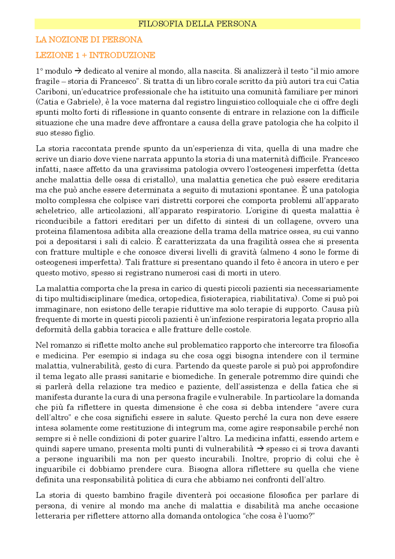 Filosofia Della Persona Docsity