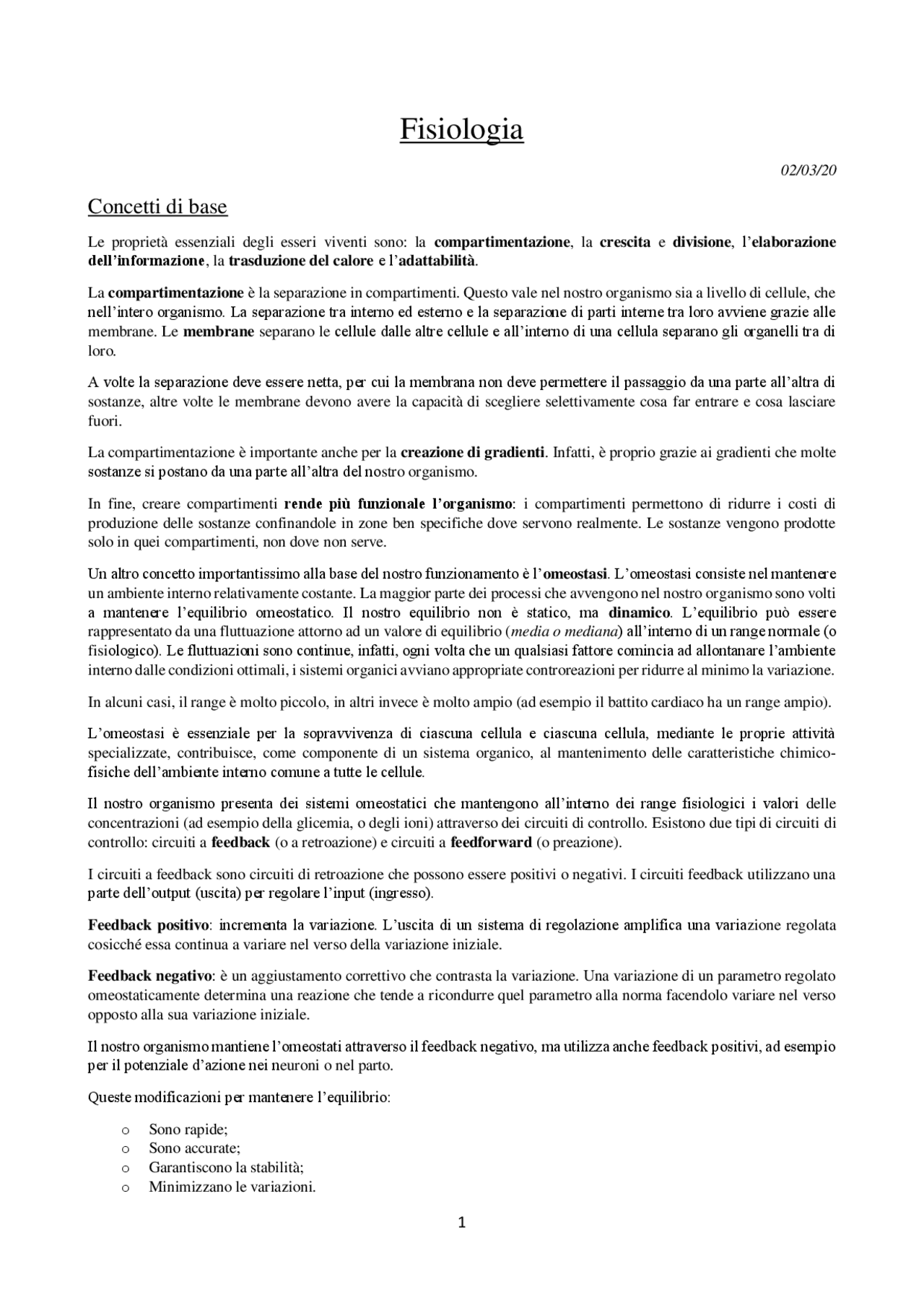 Appunti Di Fisiologia Docsity