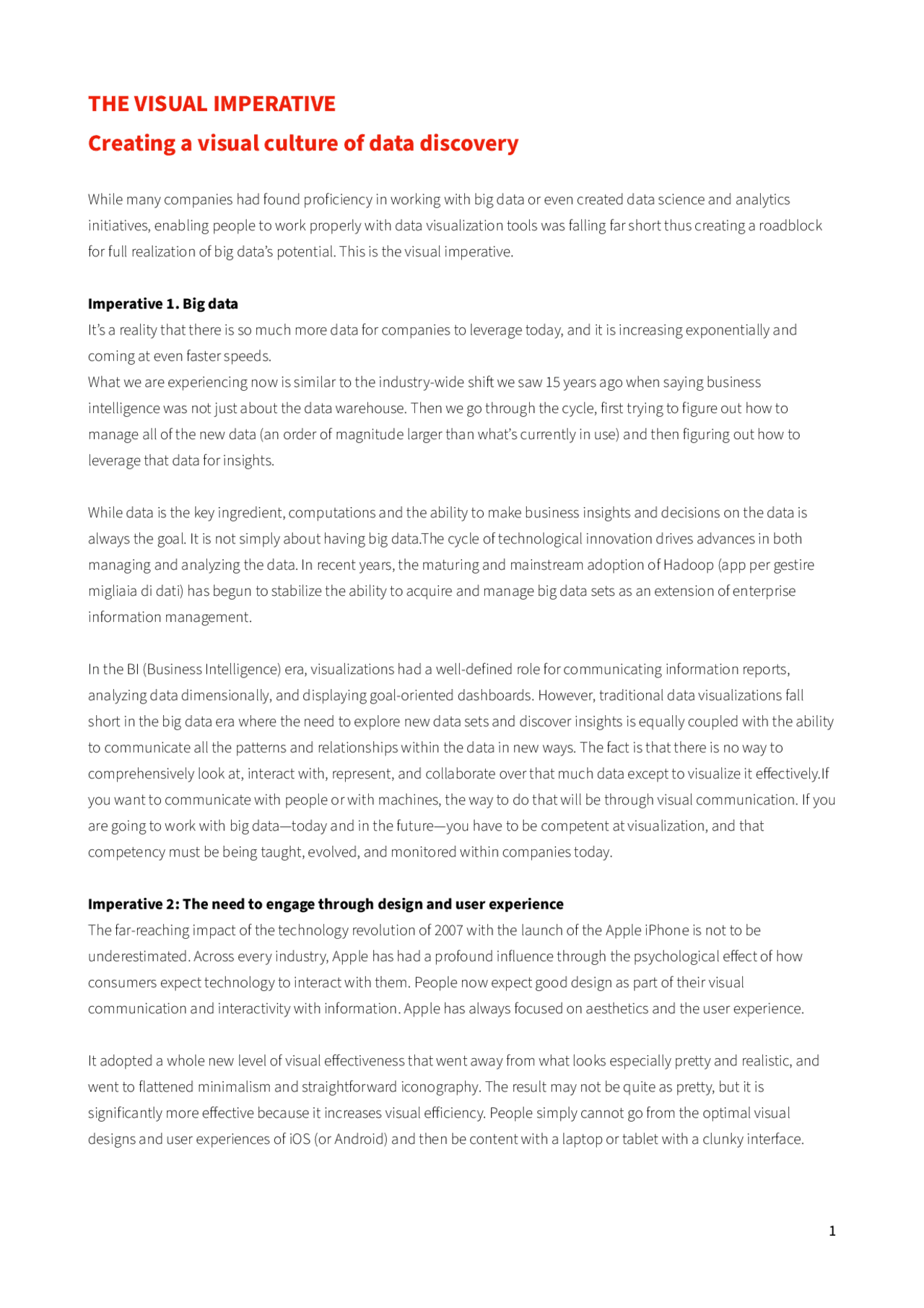 The visual imperative. Da cap 1 a cap 9 - Docsity