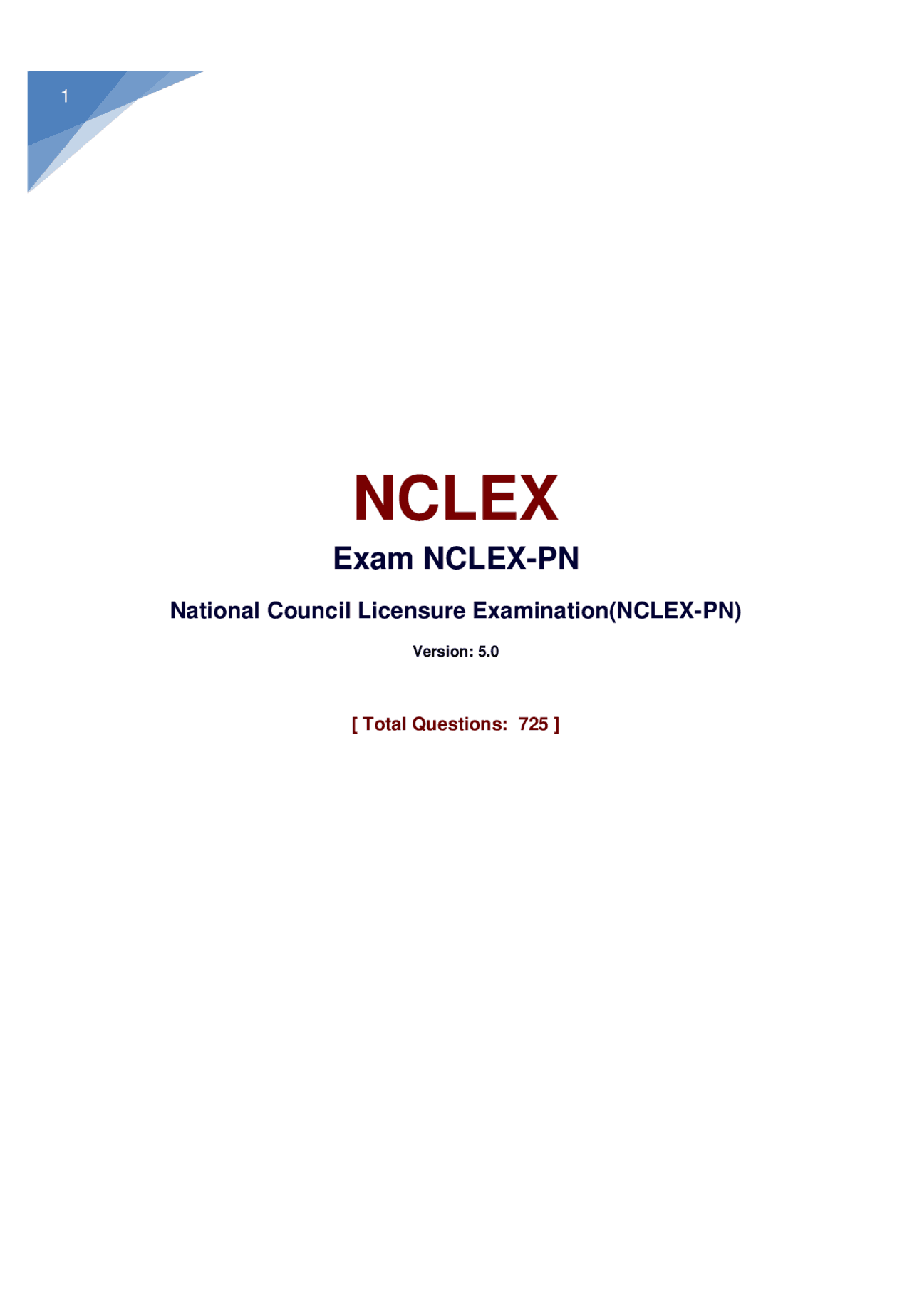 NCLEX NCLEX-PN : Practice Test | Study Guides, Projects, Research ...