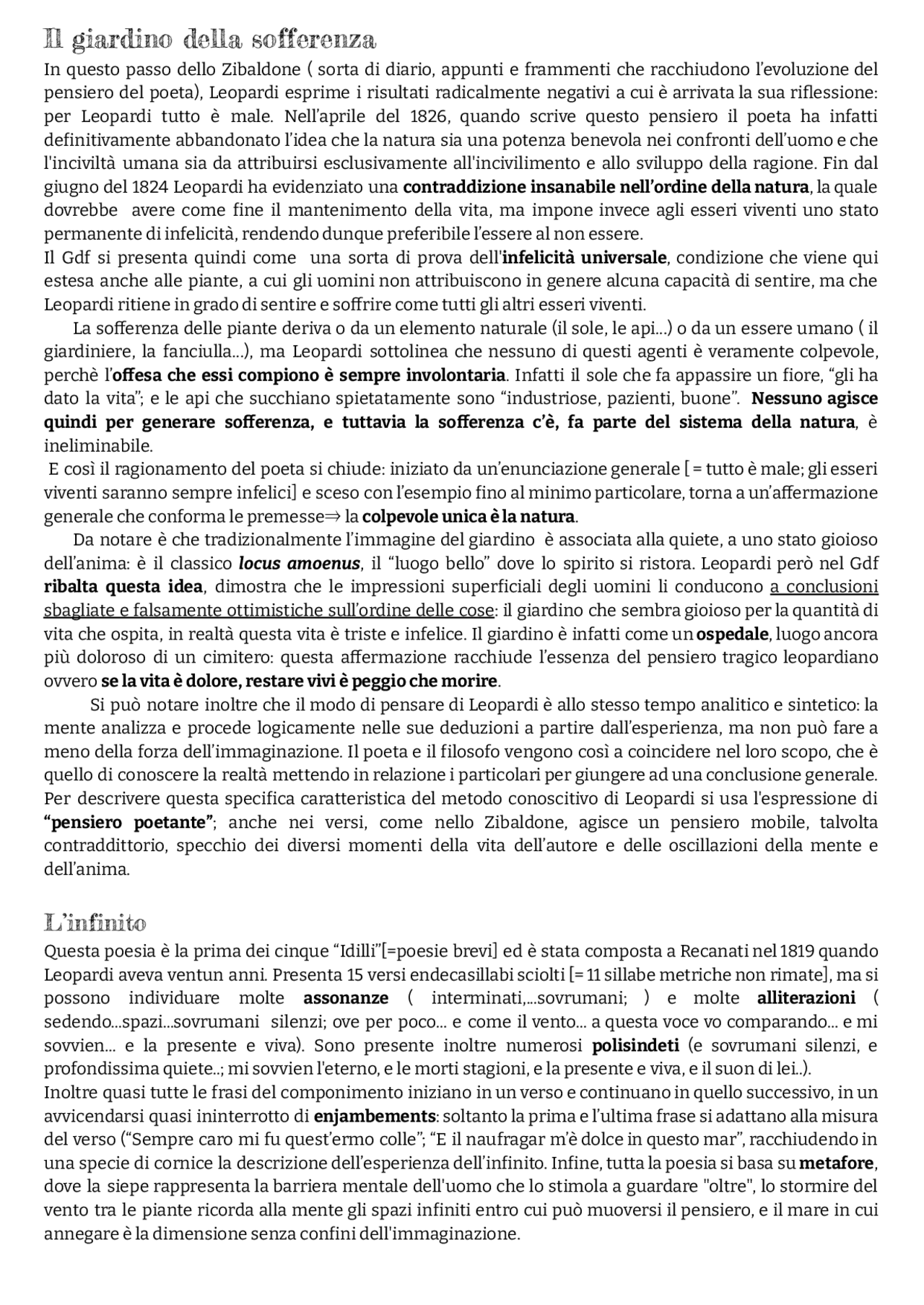 G Leopardi Appunti Docsity