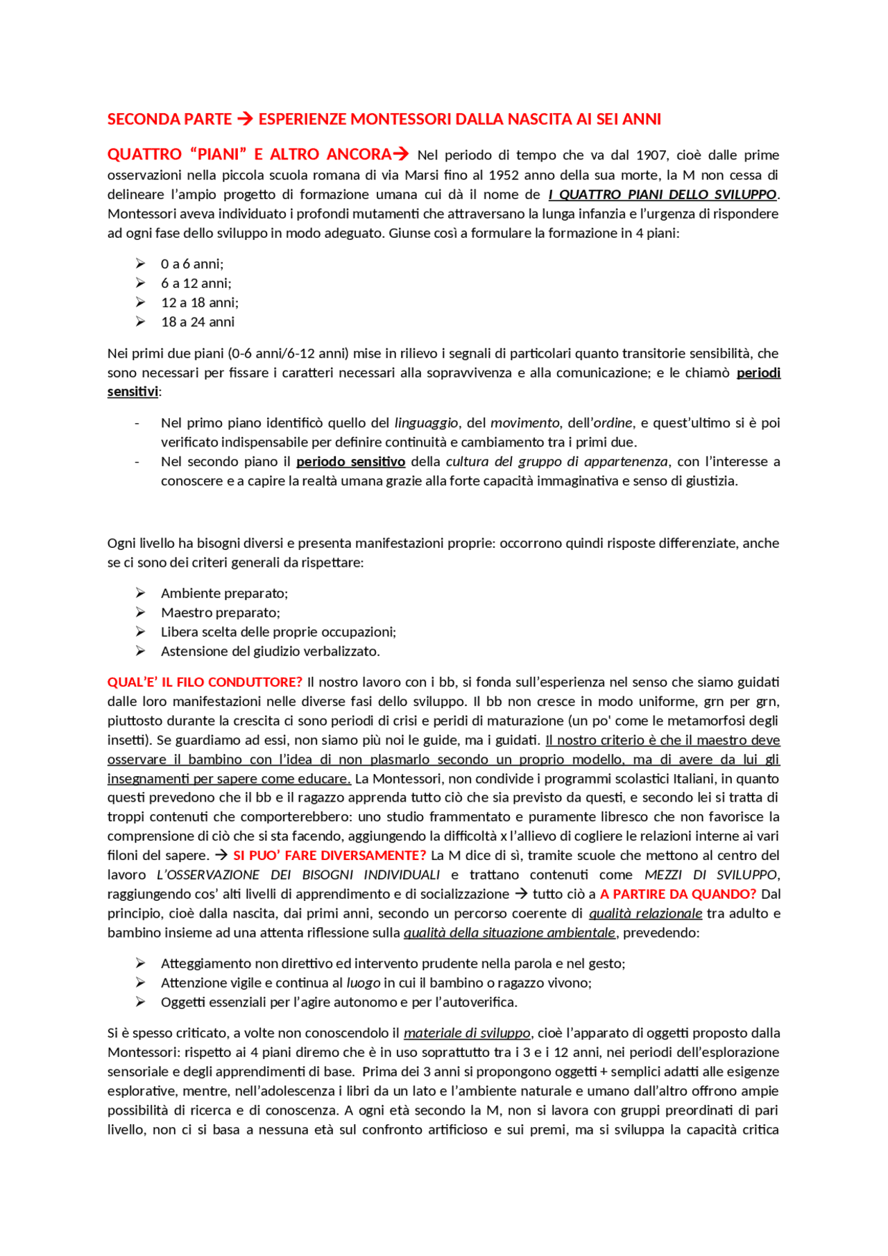 Montessori Perchè No Seconda Parte Docsity