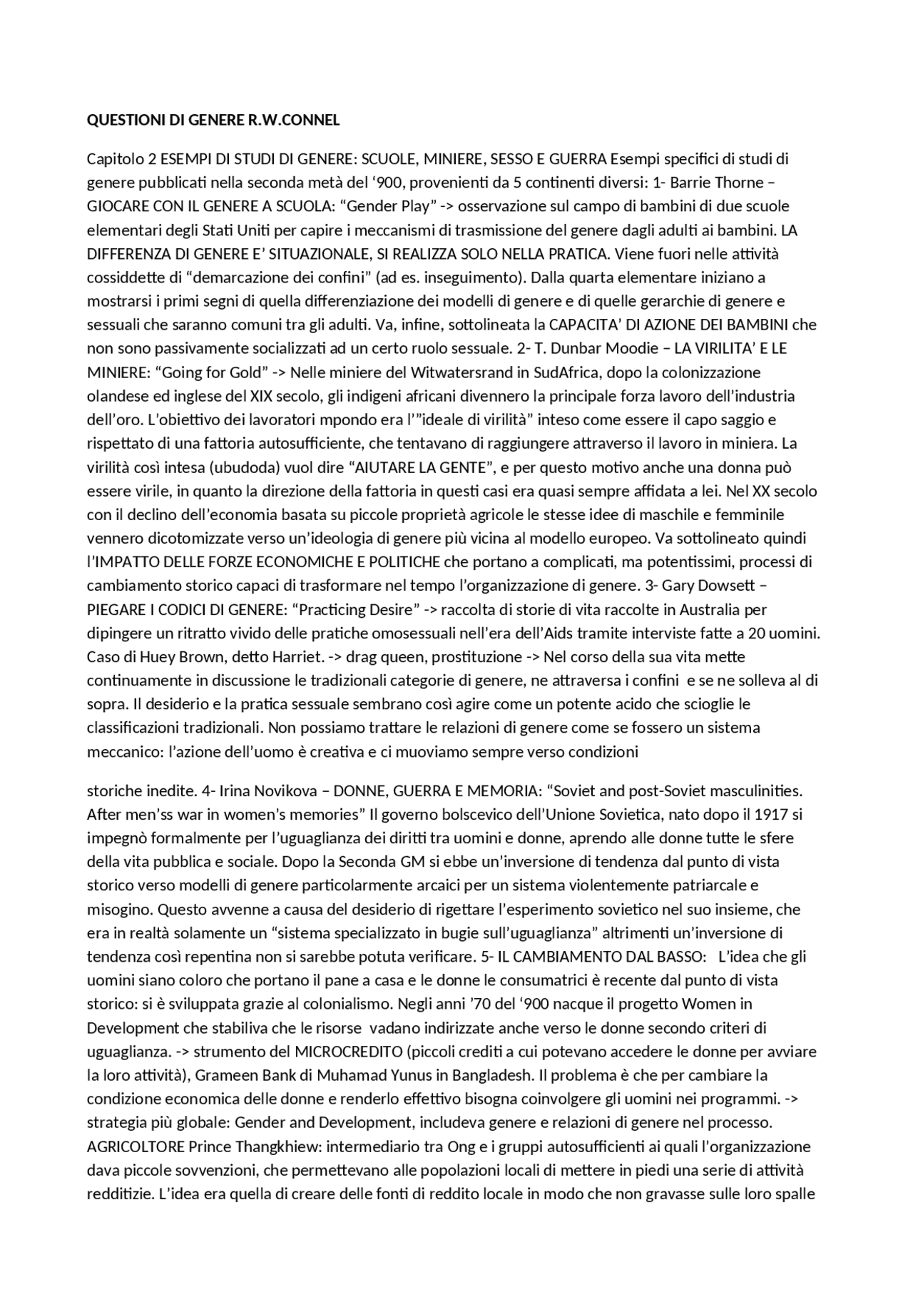 Il Problema Delle Questioni Di Genere Docsity