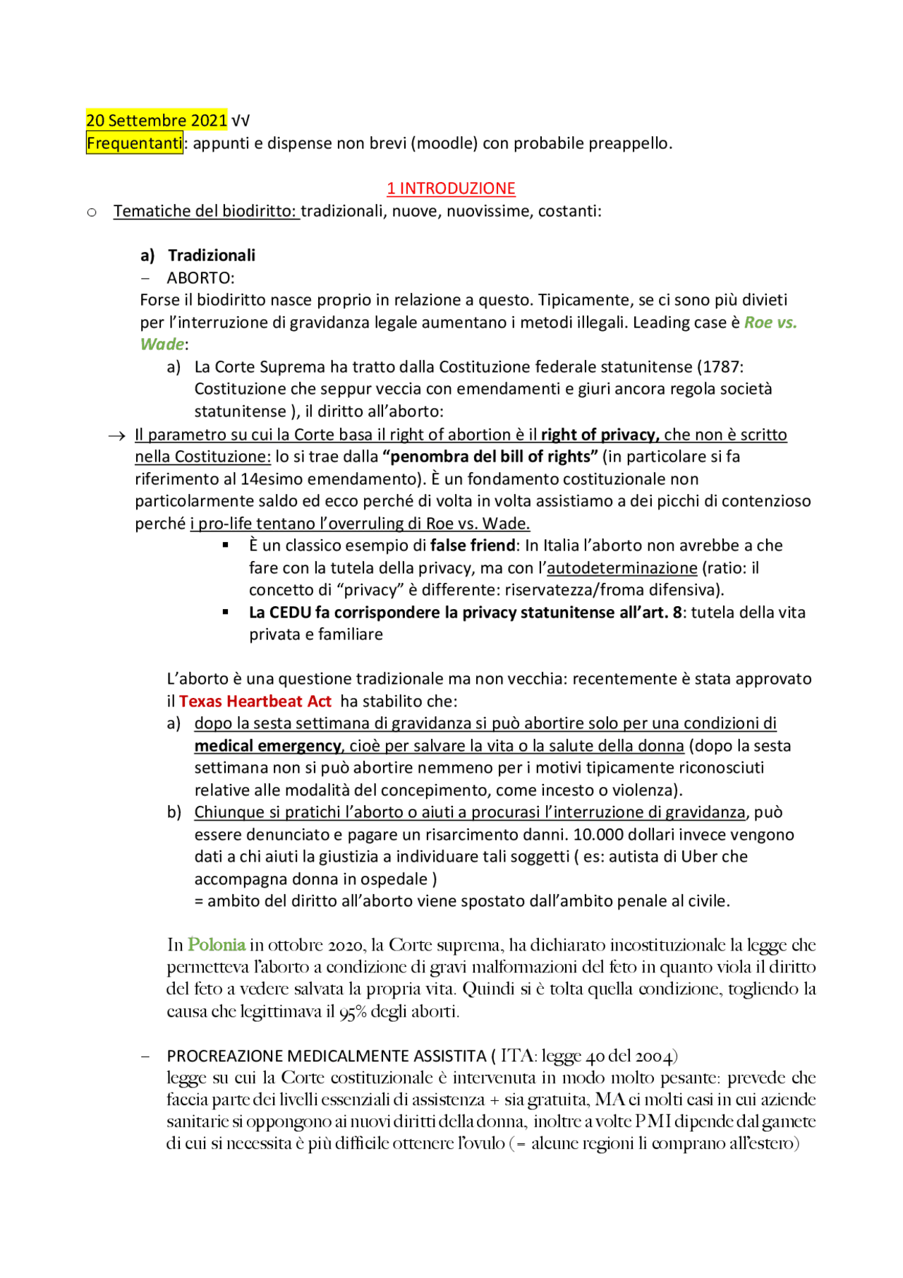 Appunti Di Biodiritto 20212022 Docsity