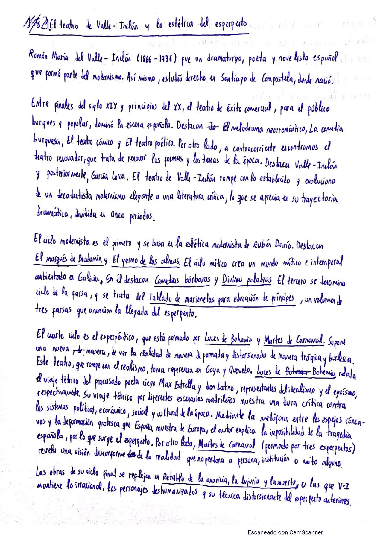 Valle Inclán Y El Esperpento Evauselectividad Apuntes De Lengua Y