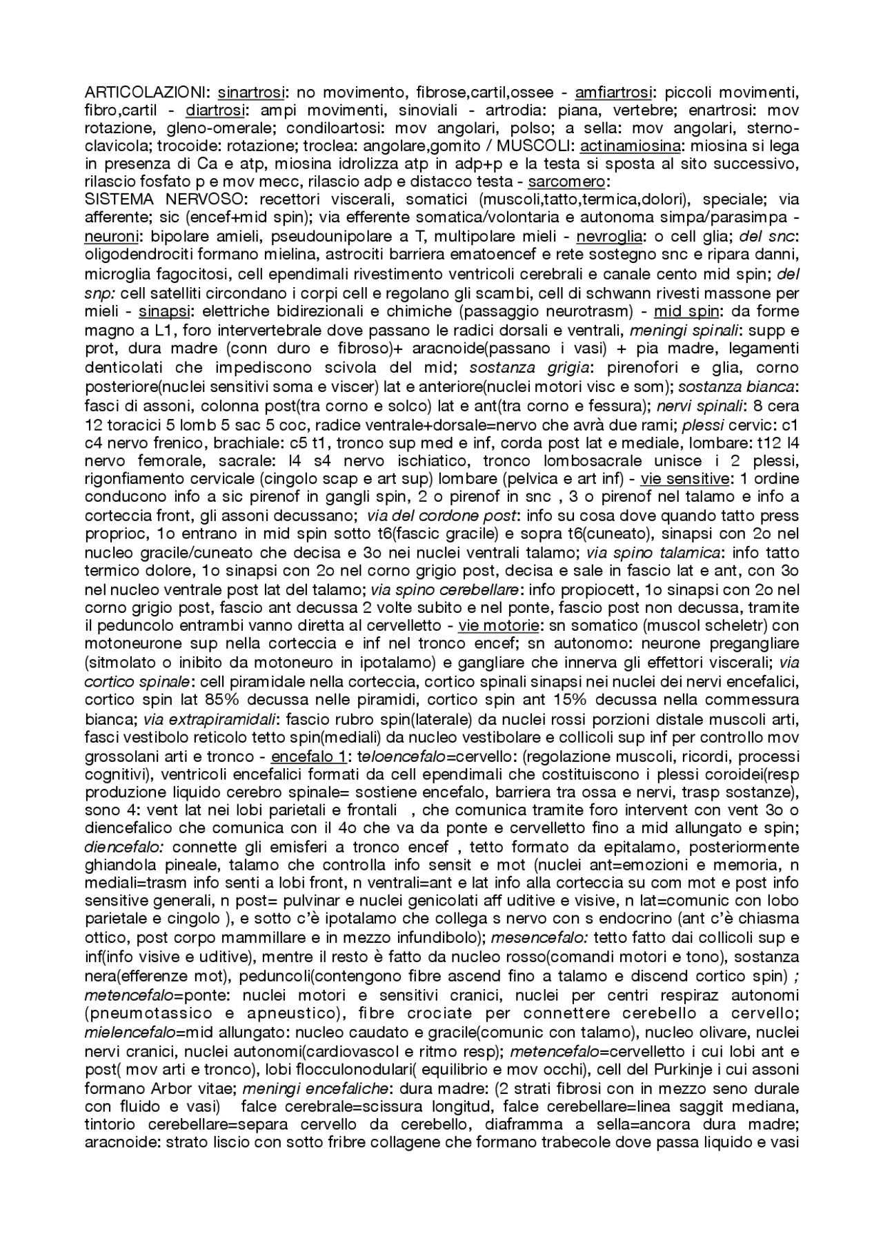 Parole Chiave Anatomia Docsity