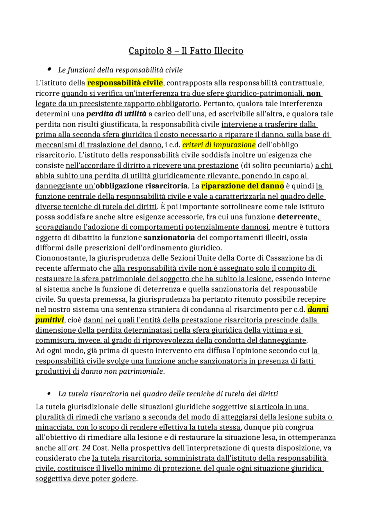 Il Fatto Illecito Sangermano Docsity