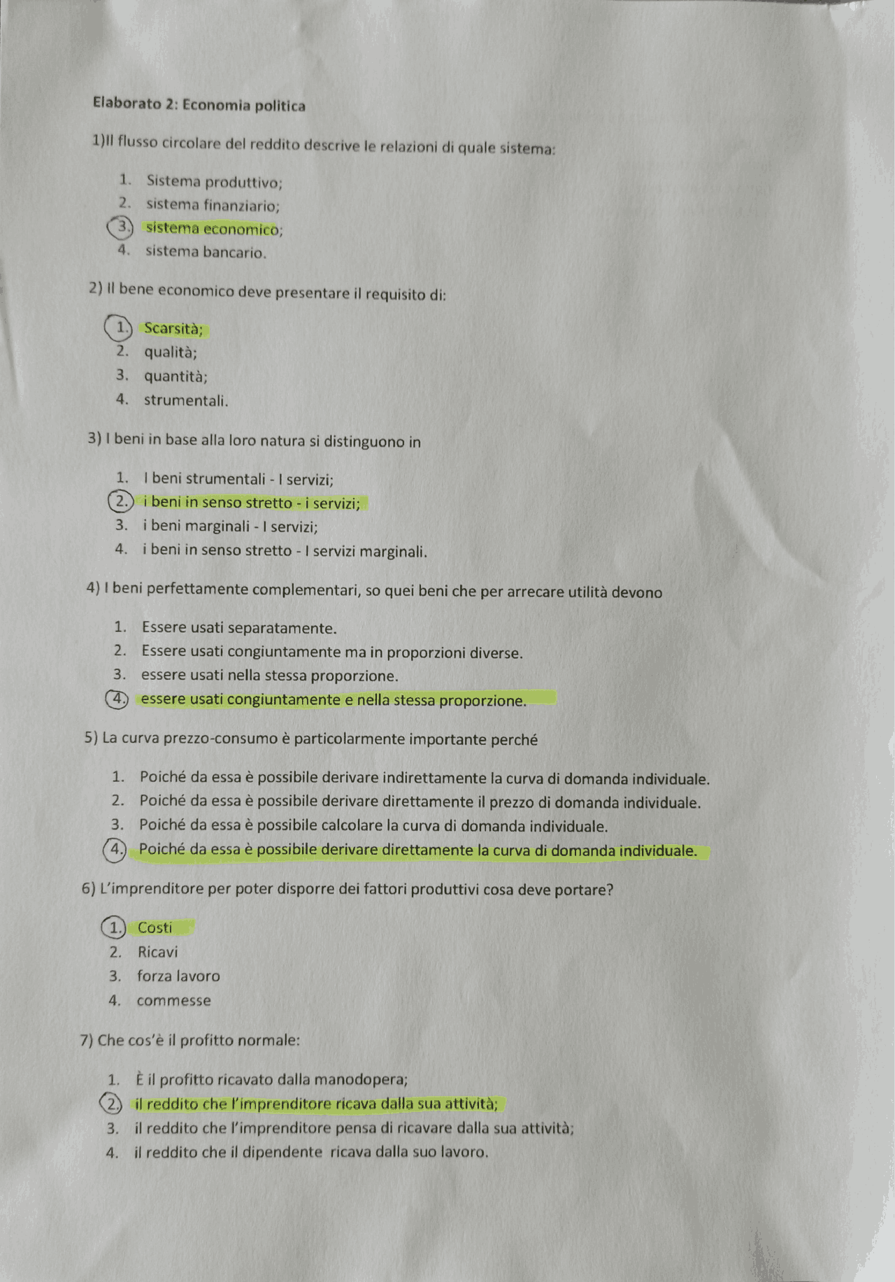 Elaborato 2 economia e estimo corretto e superato - Docsity