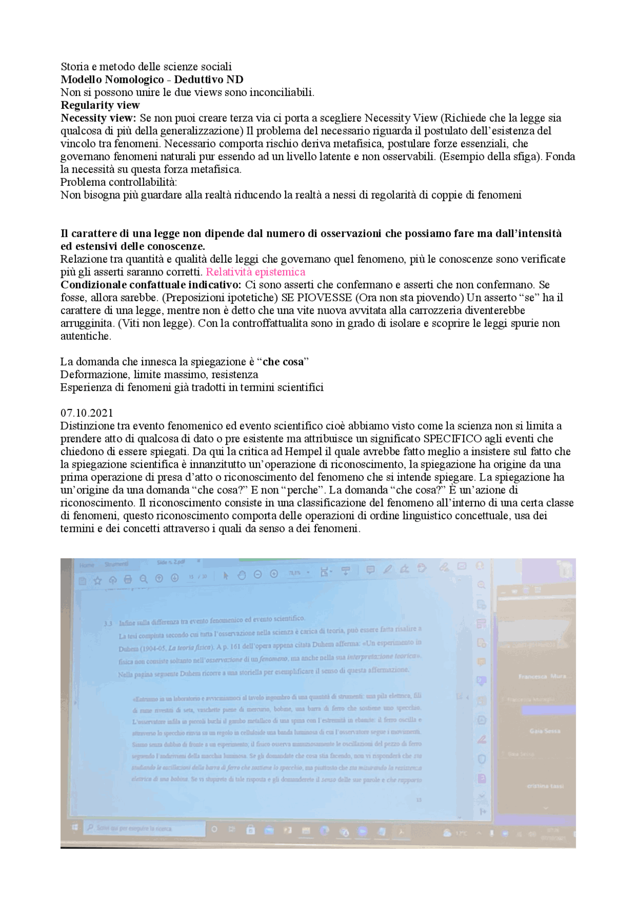 Storia E Metodo Delle Scienze Sociali Docsity
