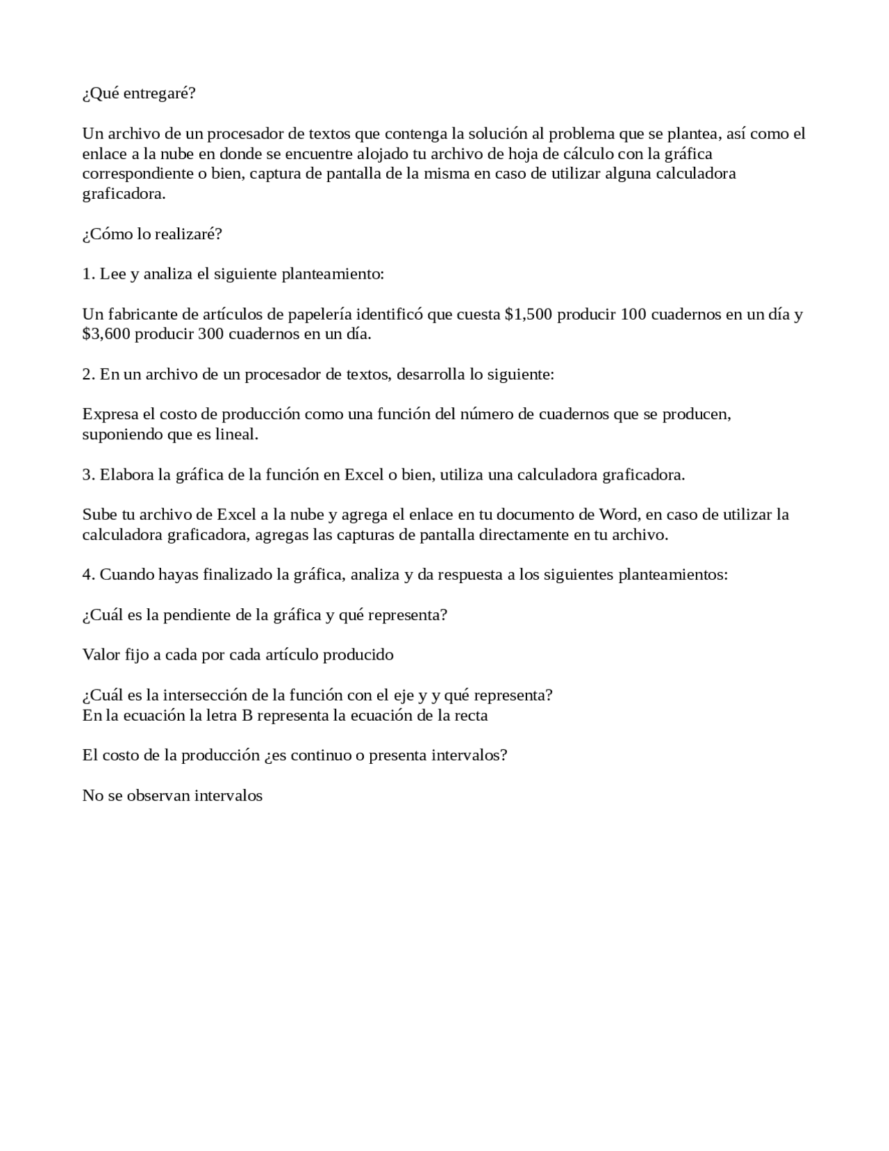 Costo De Producción Ejercicios De Matemáticas Docsity