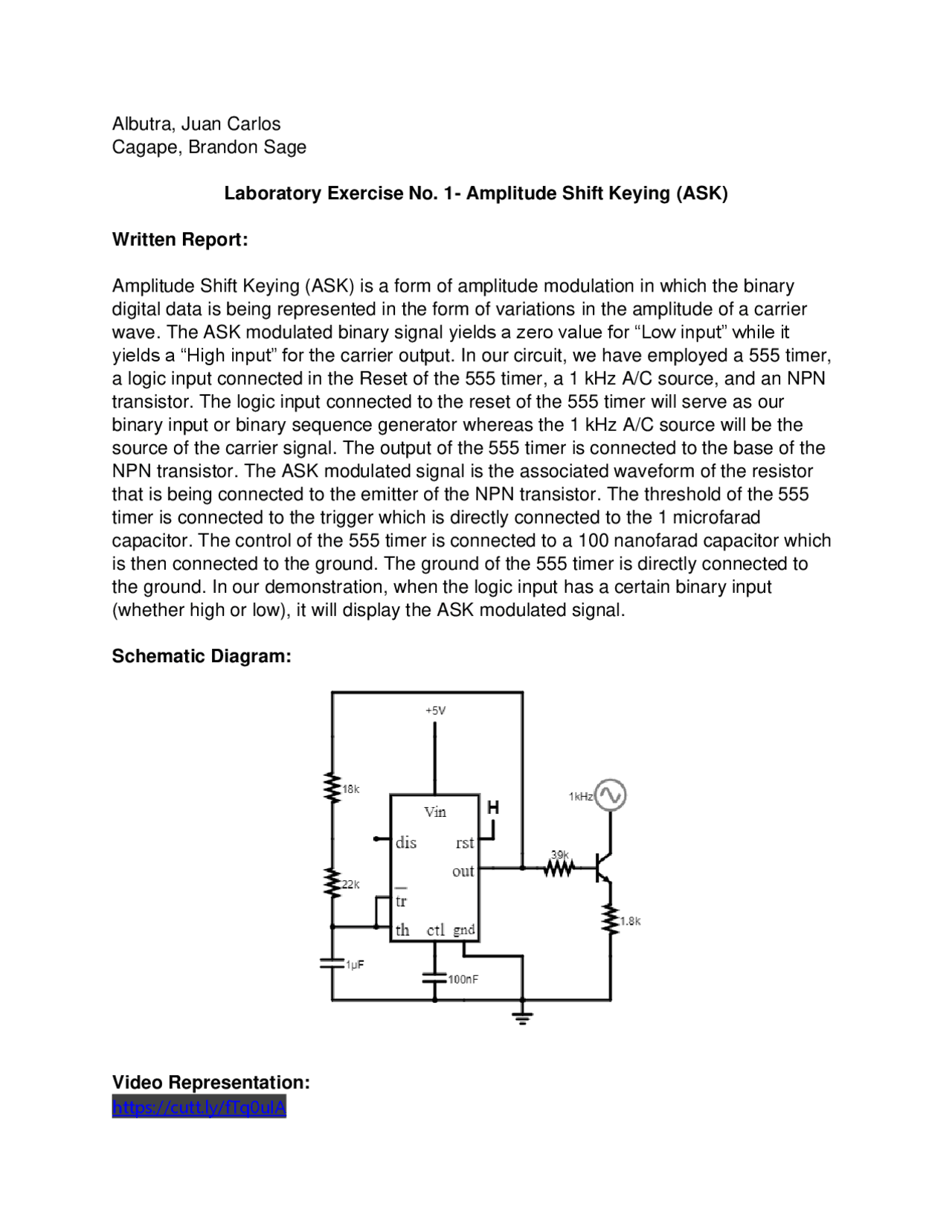Lab Exercise 1- Amplitude Shift Keying - Docsity