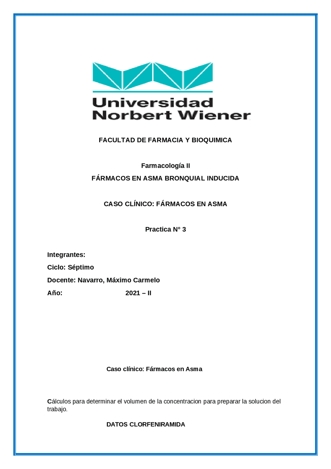 Informe Practica De Laboratorio Farmacologia 2 Docsity