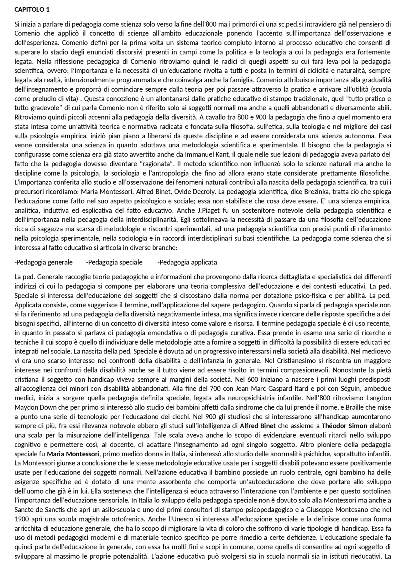 Riassunto Didattica Speciale Docsity