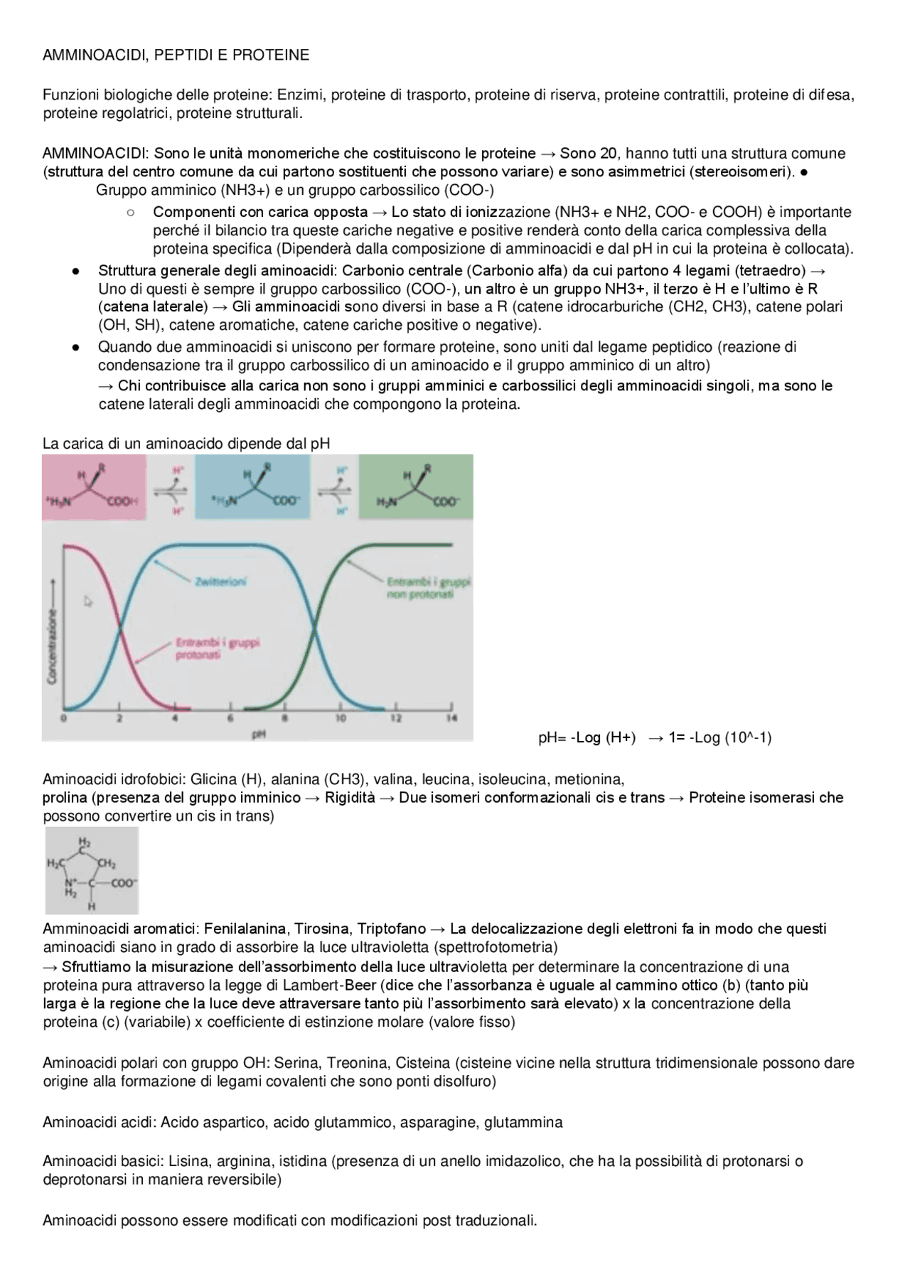 Amminoacidi Peptidi E Proteine Docsity