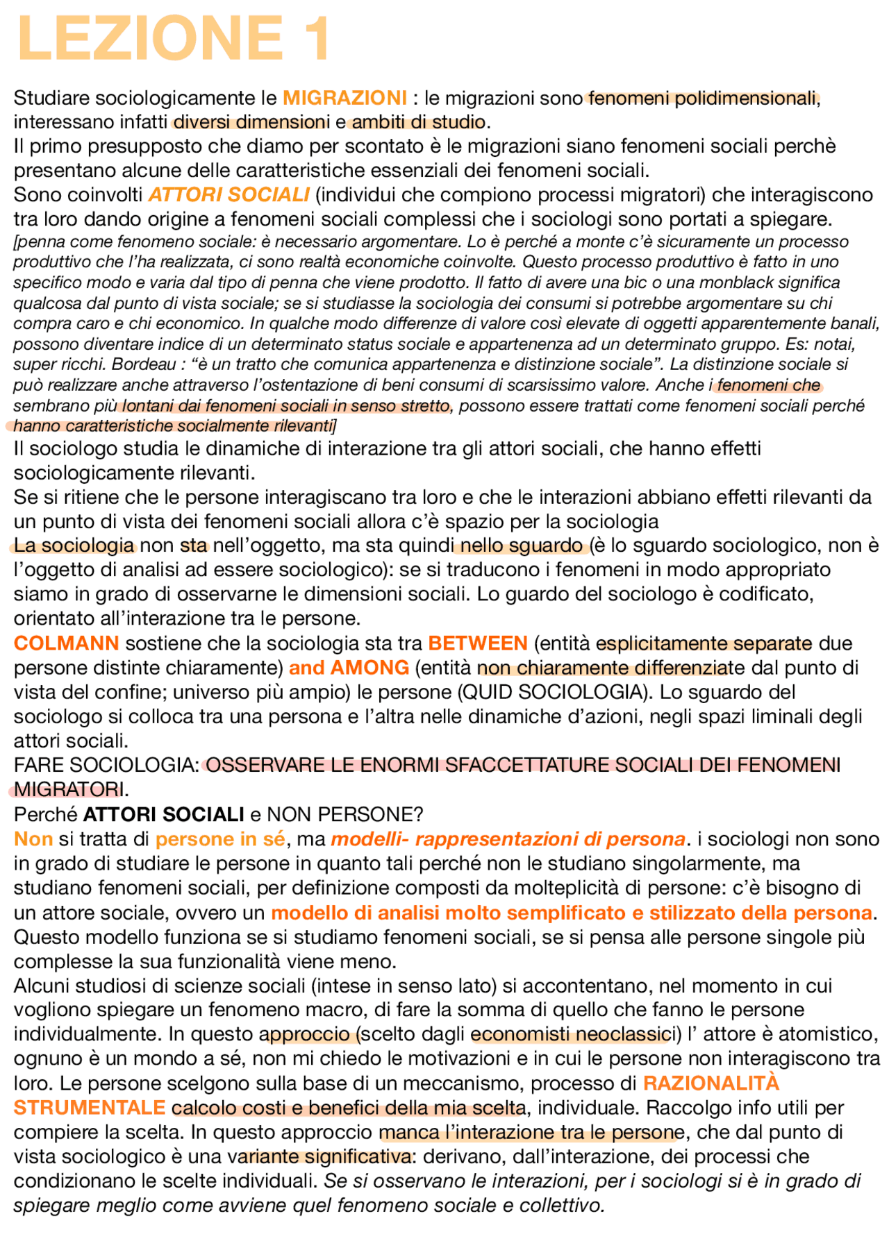 Sbobine Sociologia Dei Processi Migratori Docsity