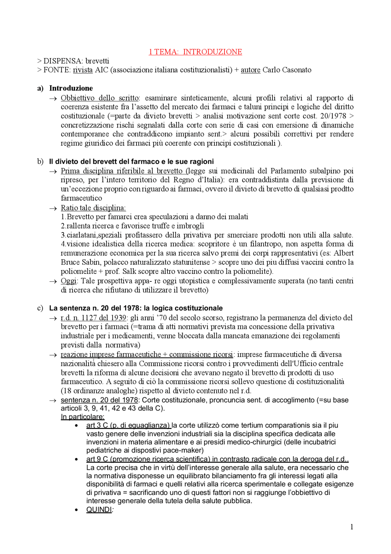 Riassunto Dispense Biodiritto Docsity