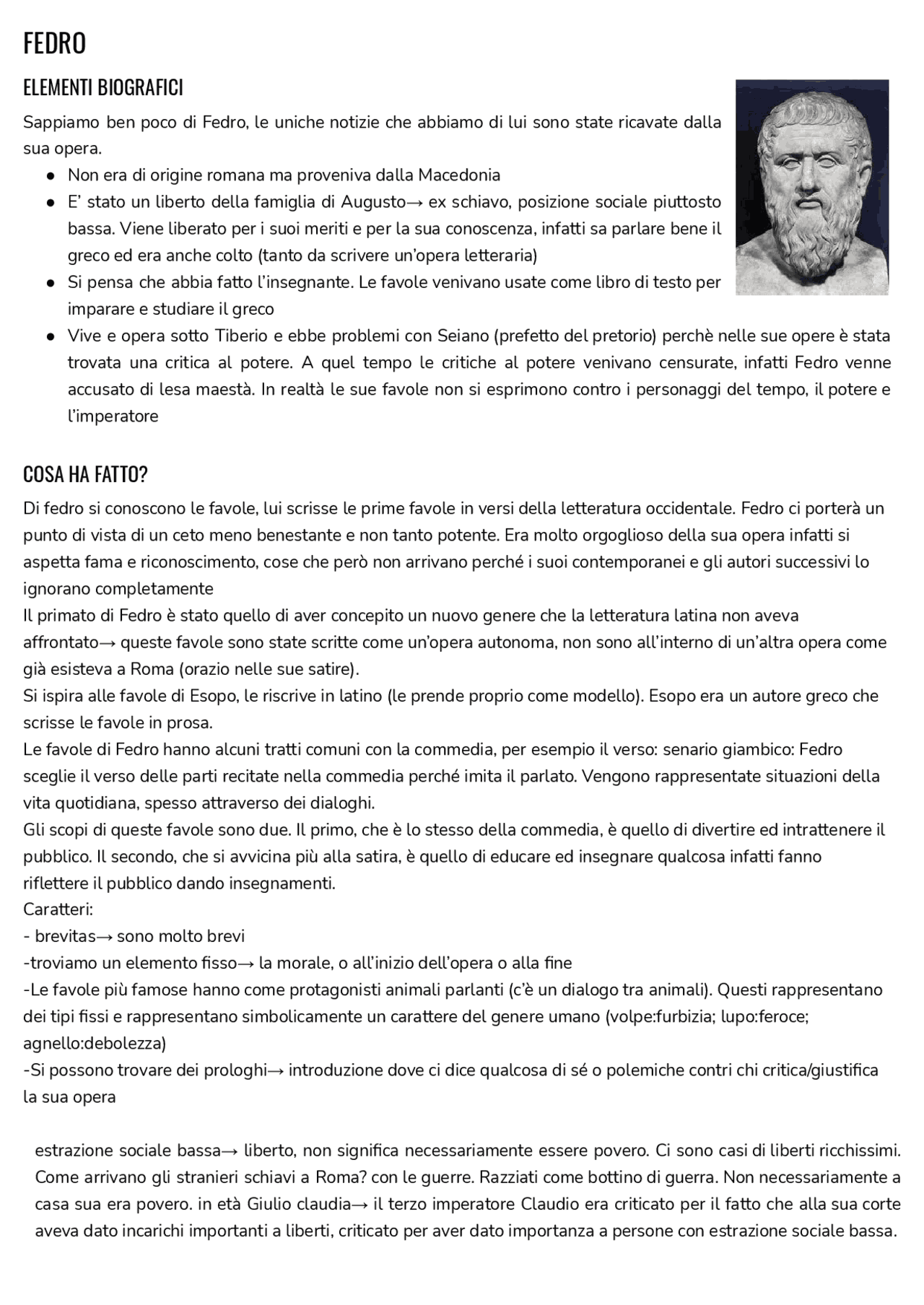 Fedro E Due Sue Favole Docsity