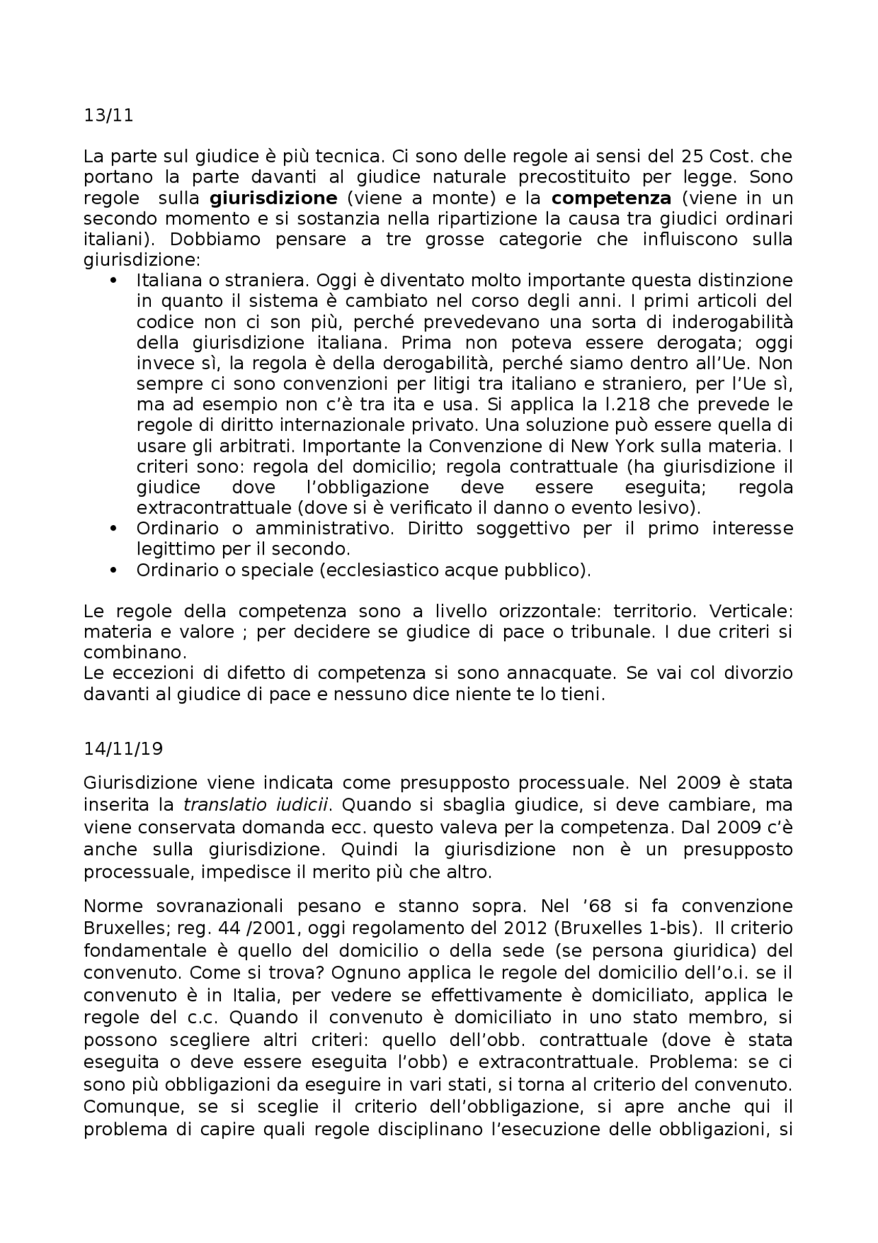 Diritto Processuale Civile Docsity