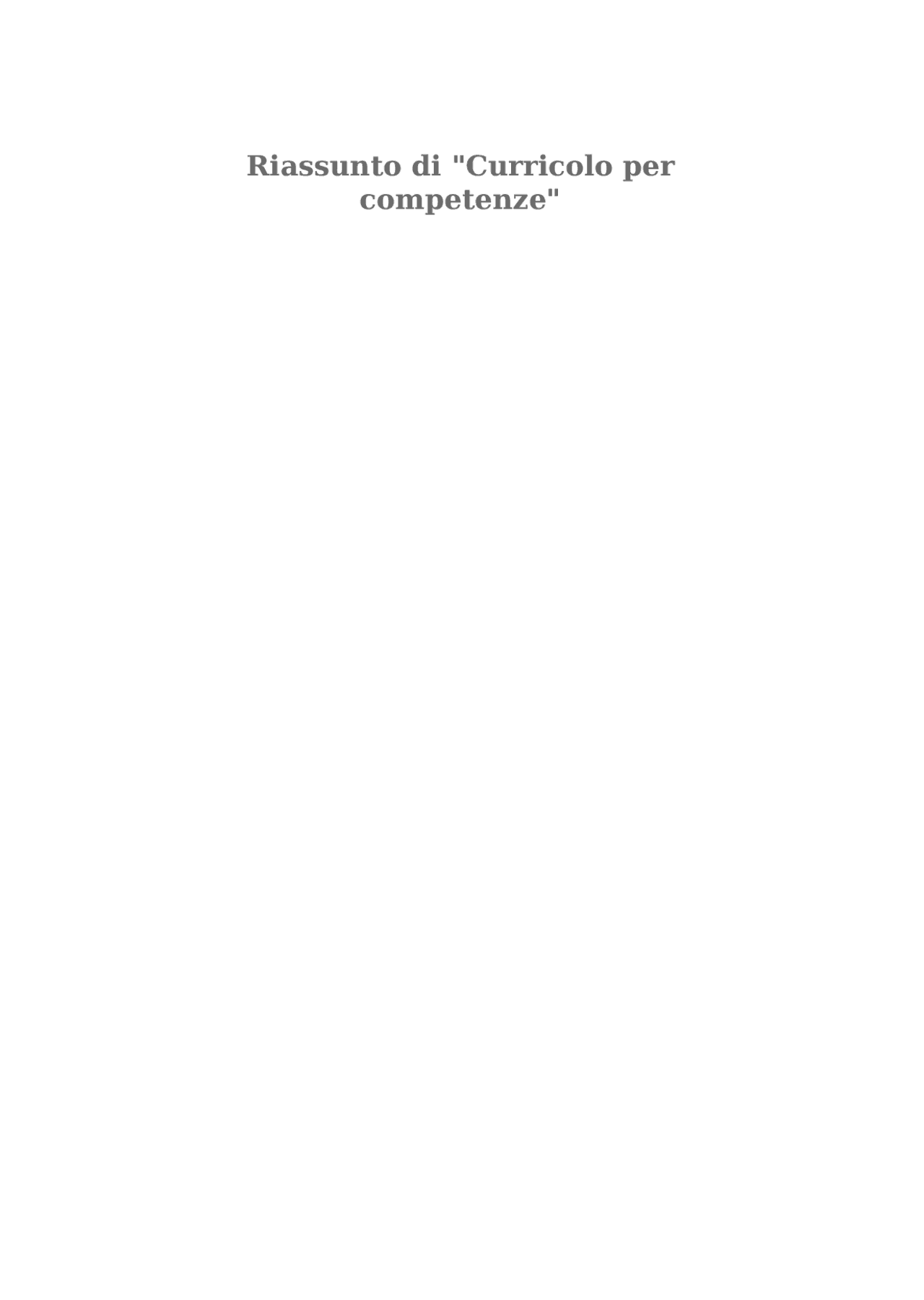 "Curricolo per competenze. Percorsi e strumenti", Castoldi. - Docsity