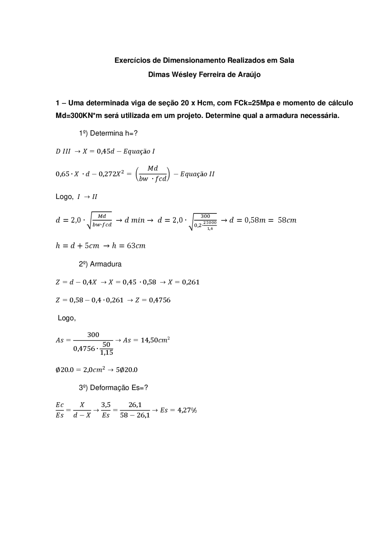 Exercícios De Concreto I Docsity
