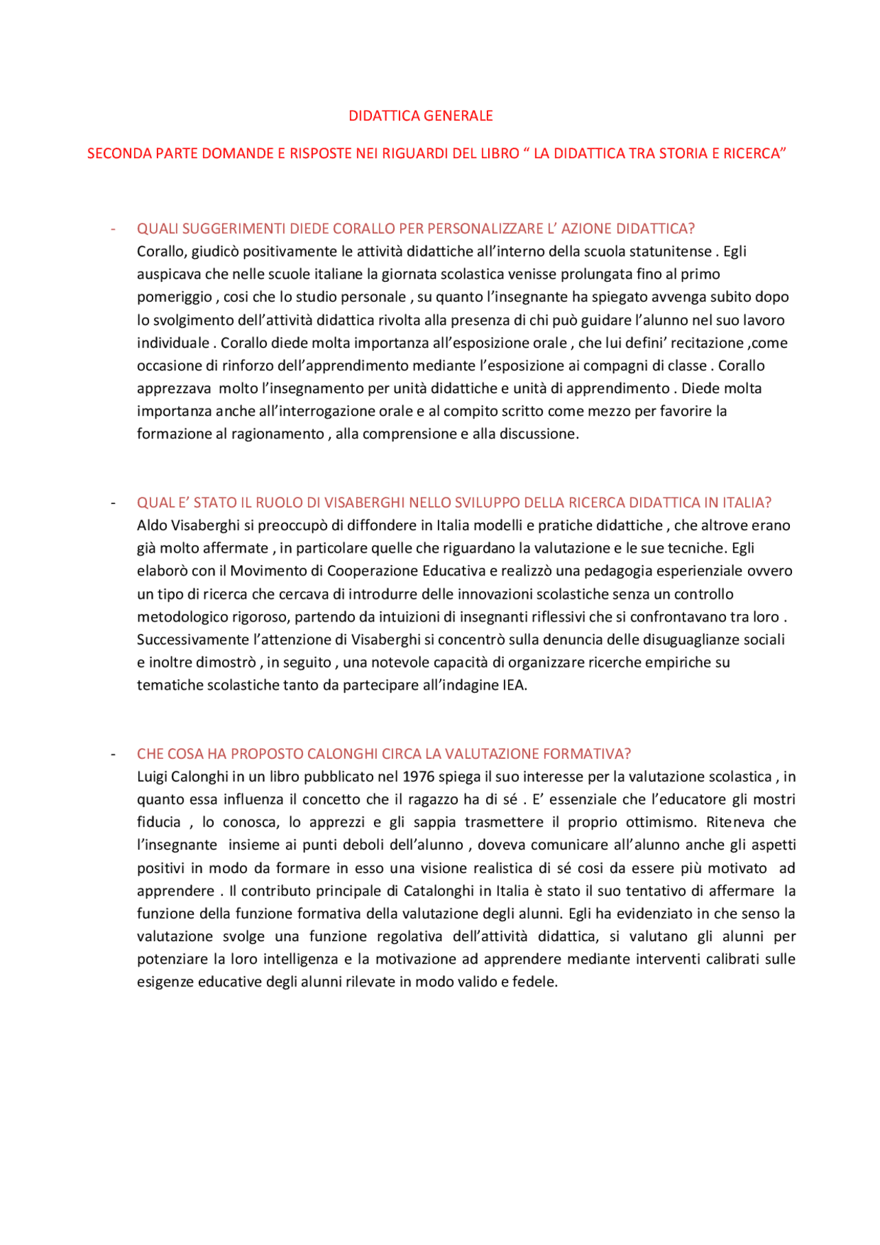 Didattica Generale Domande E Risposte Docsity
