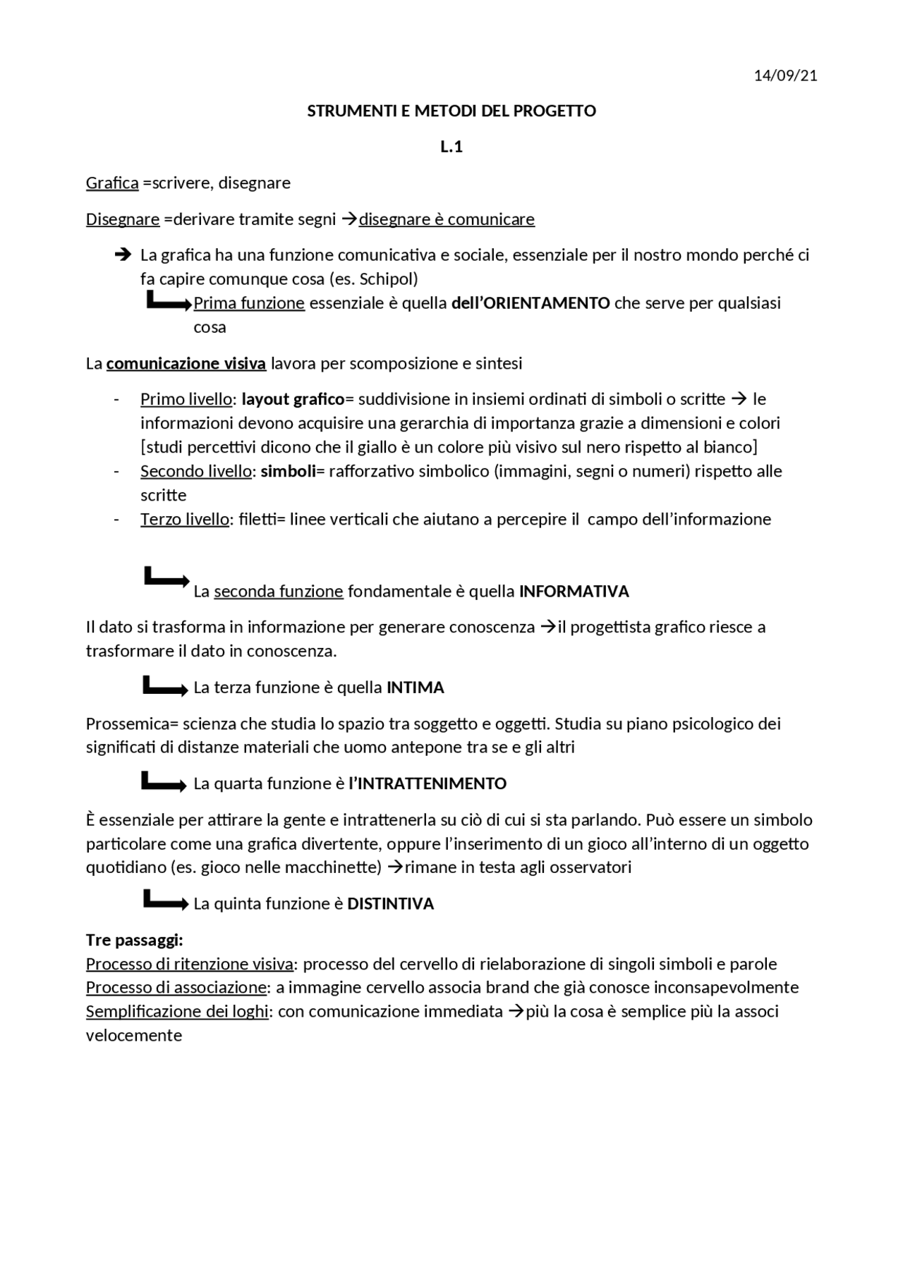 Appunti Lezione 1 Strumenti E Metodi Del Progetto Appunti Di Design