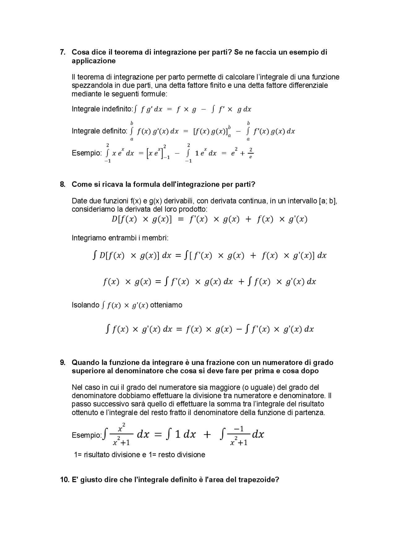 Appunti Di Matematica Per Esame Pt2 Docsity