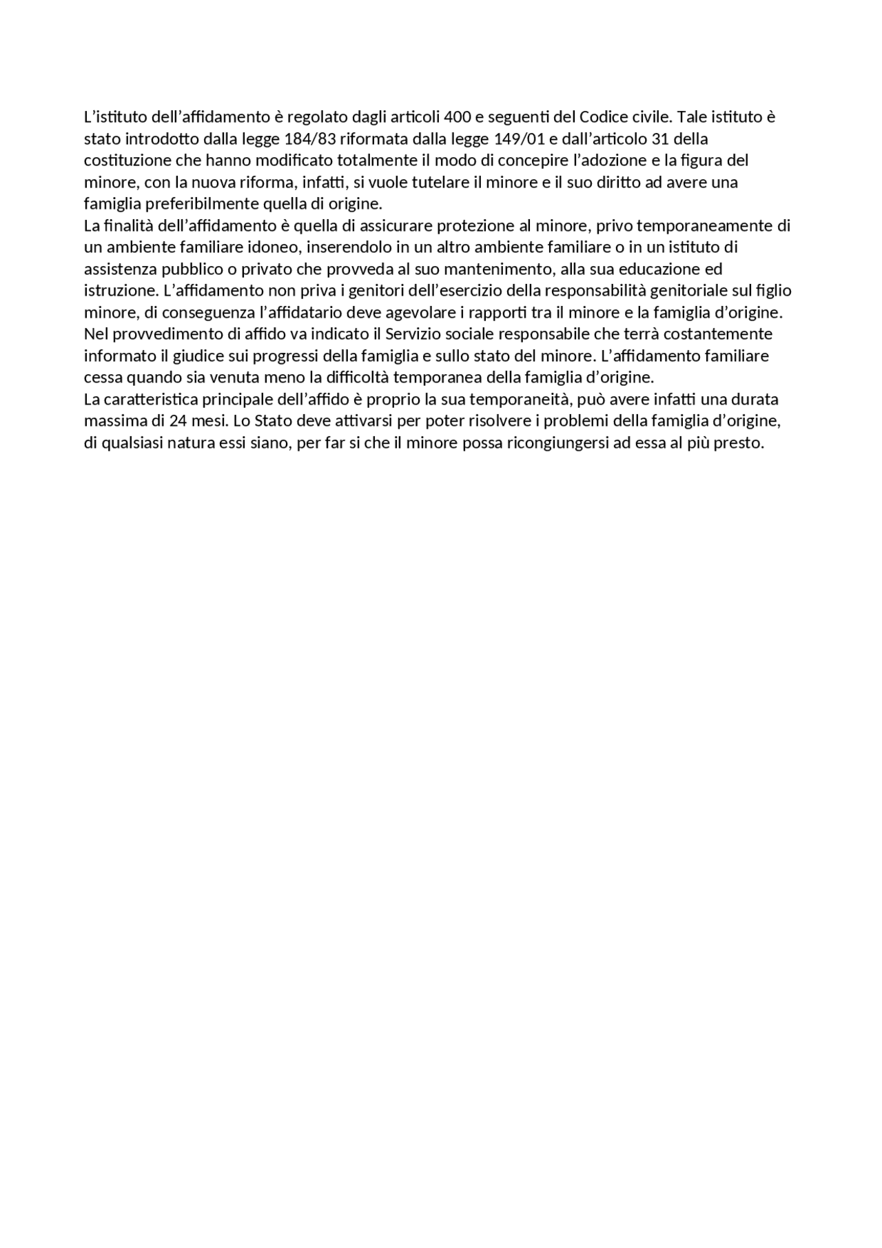 Risposta Breve Sulladozione Docsity