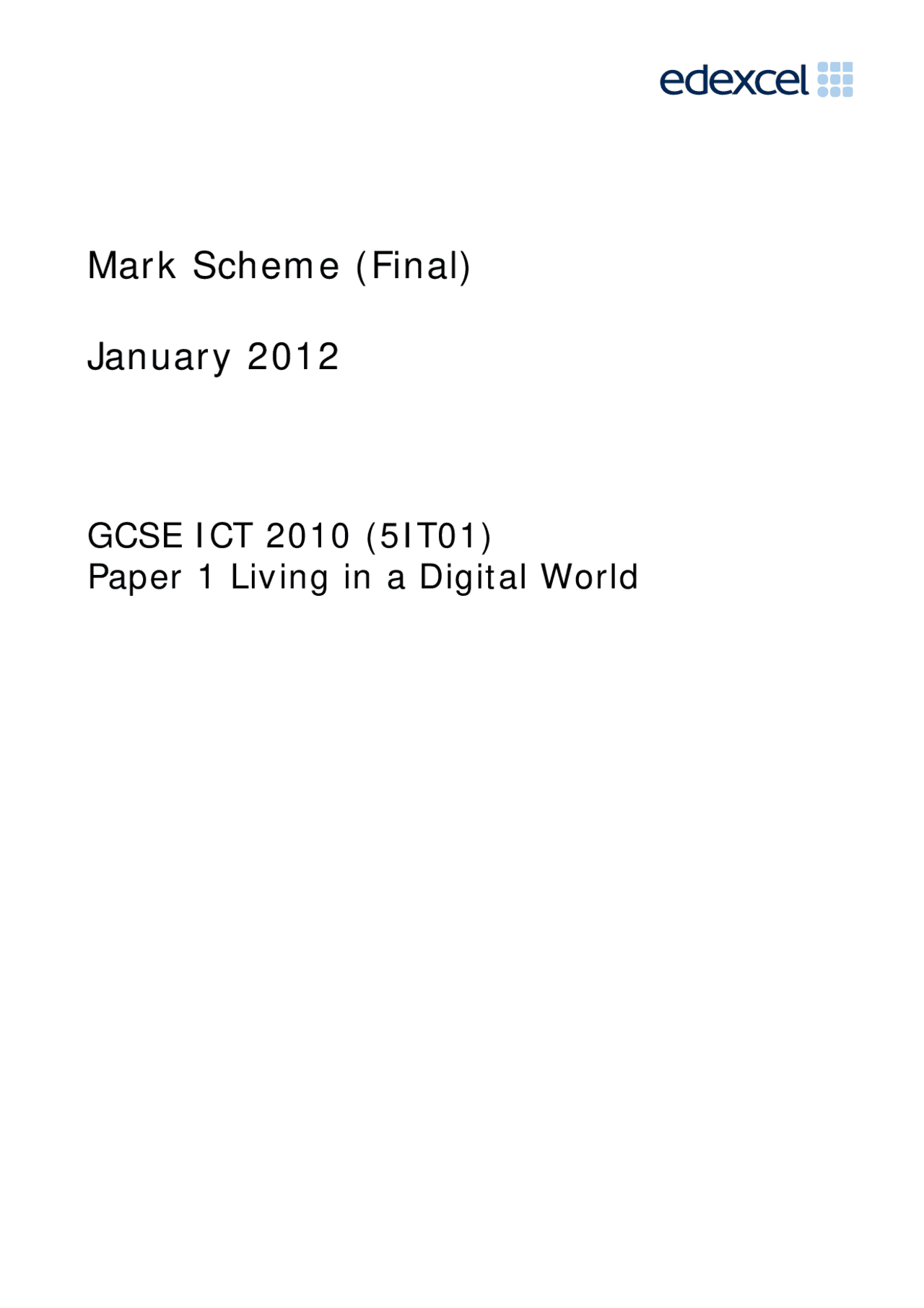Olevel Ict Edexcel Past Papers Docsity