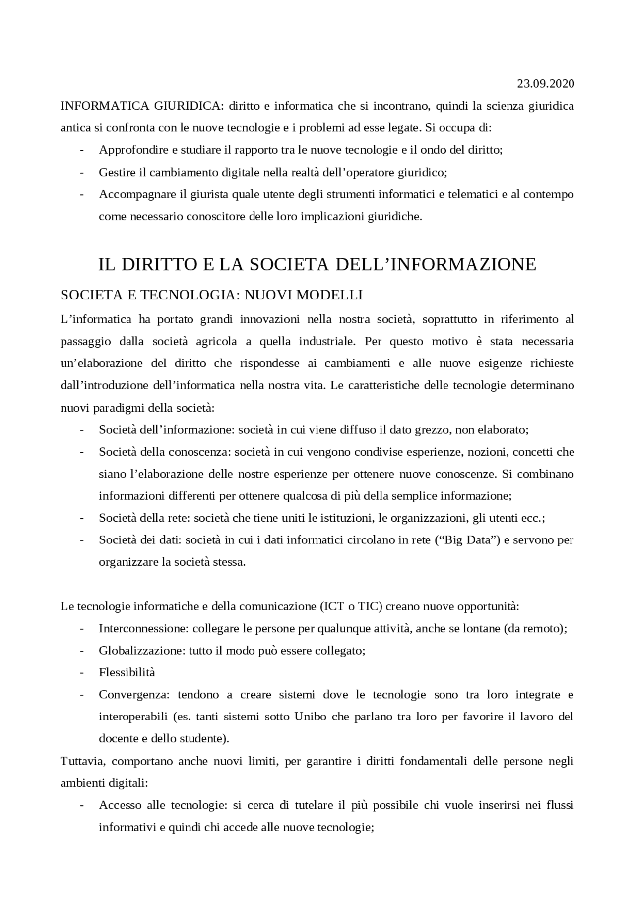 Slide E Appunti Informatica Giuridica 2020 21 Docsity