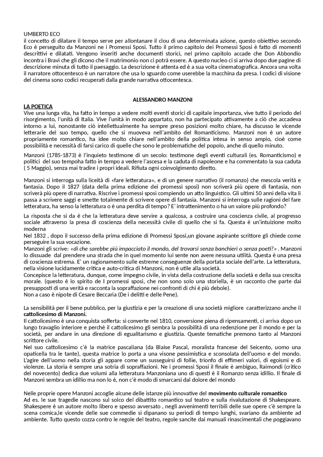 Appunti Esame Di Letteratura Italiana Docsity