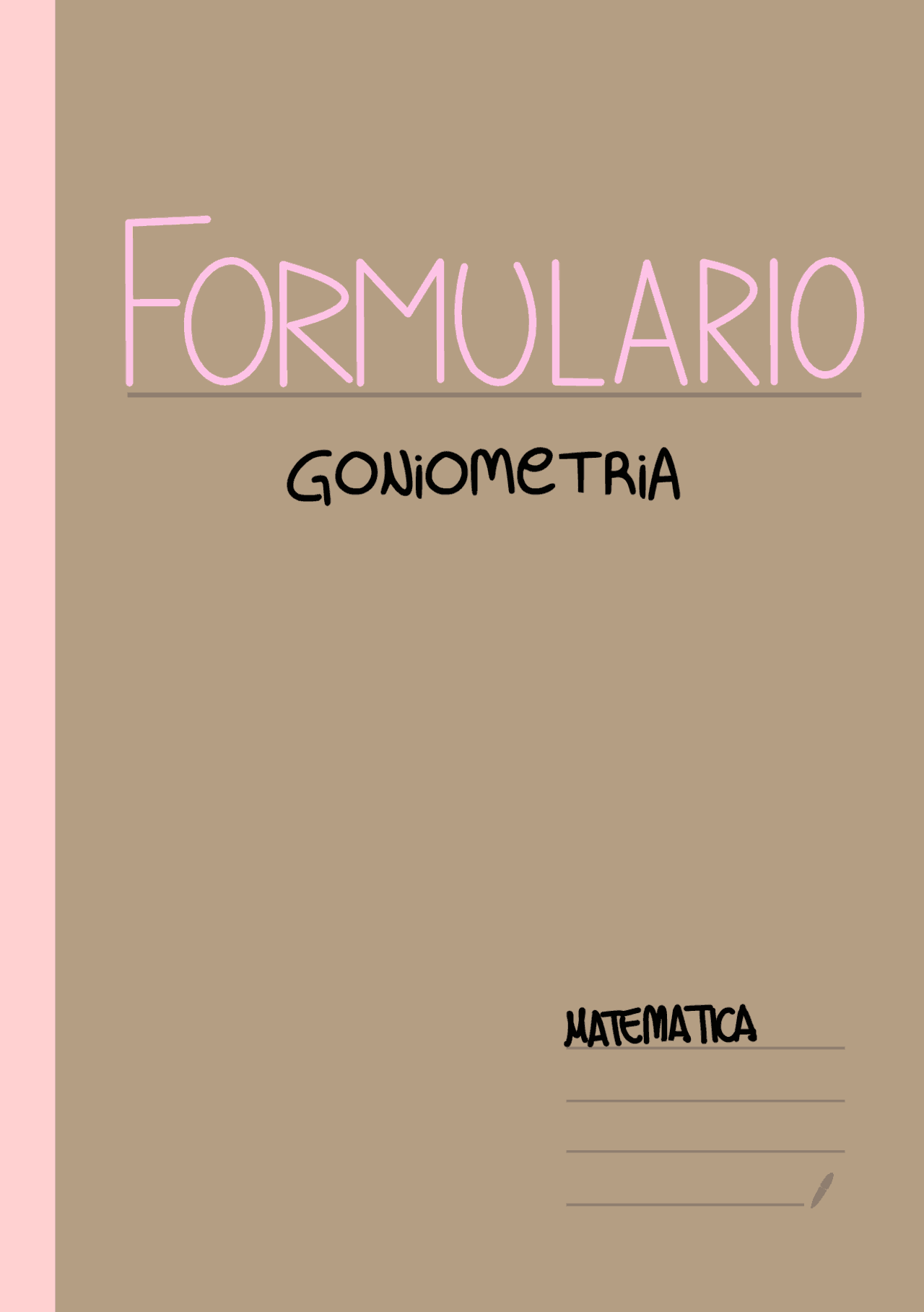 Formulario Di Goniometria Docsity