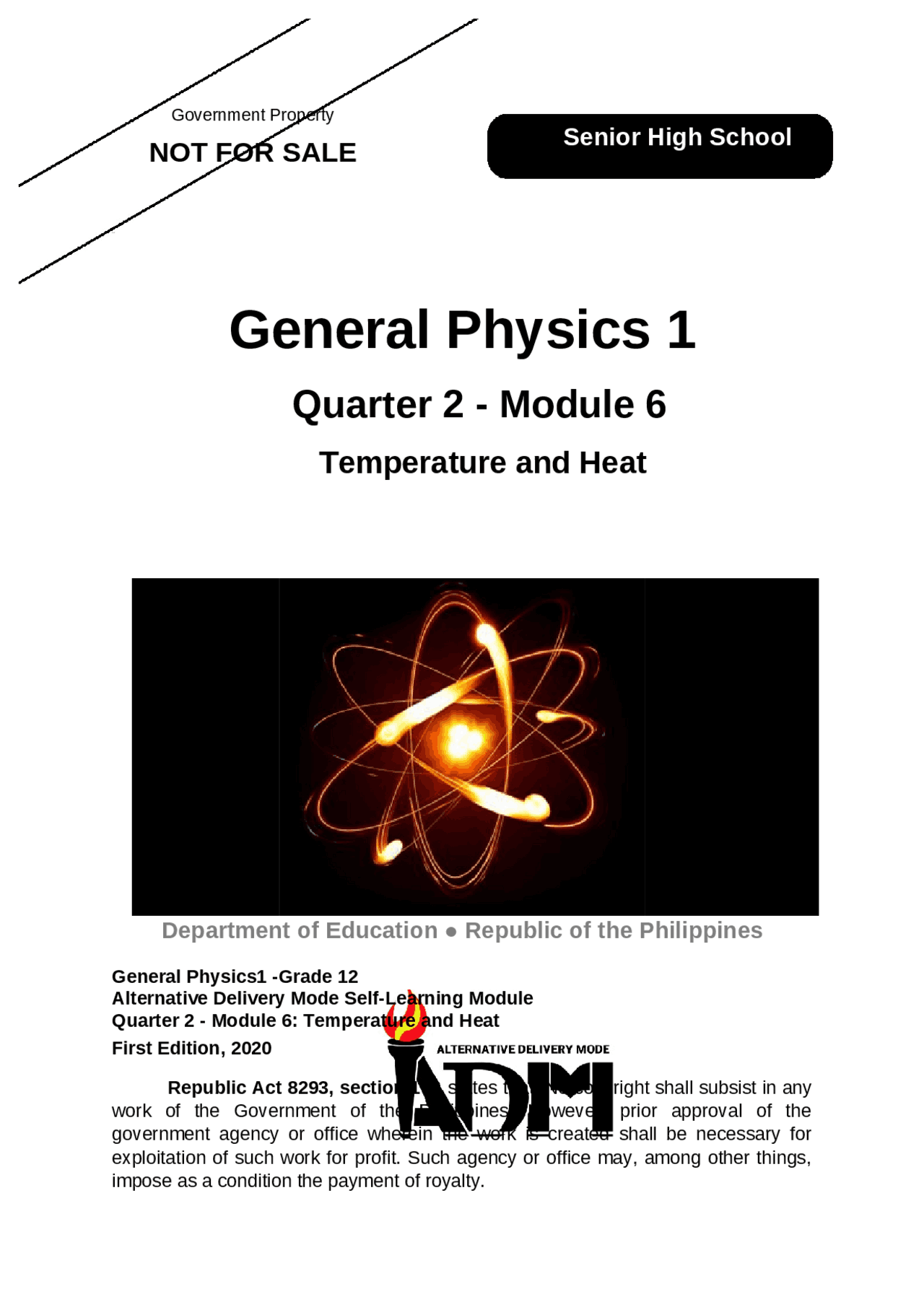 GeneralPhysics1_12_Q2_Mod6_TemperatureandHeat_Version2 | Study notes ...