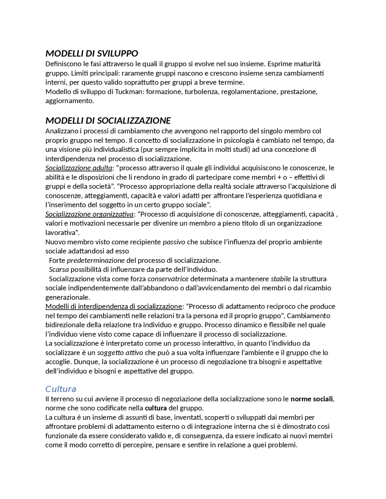 Ripasso Concetti Principali Docsity
