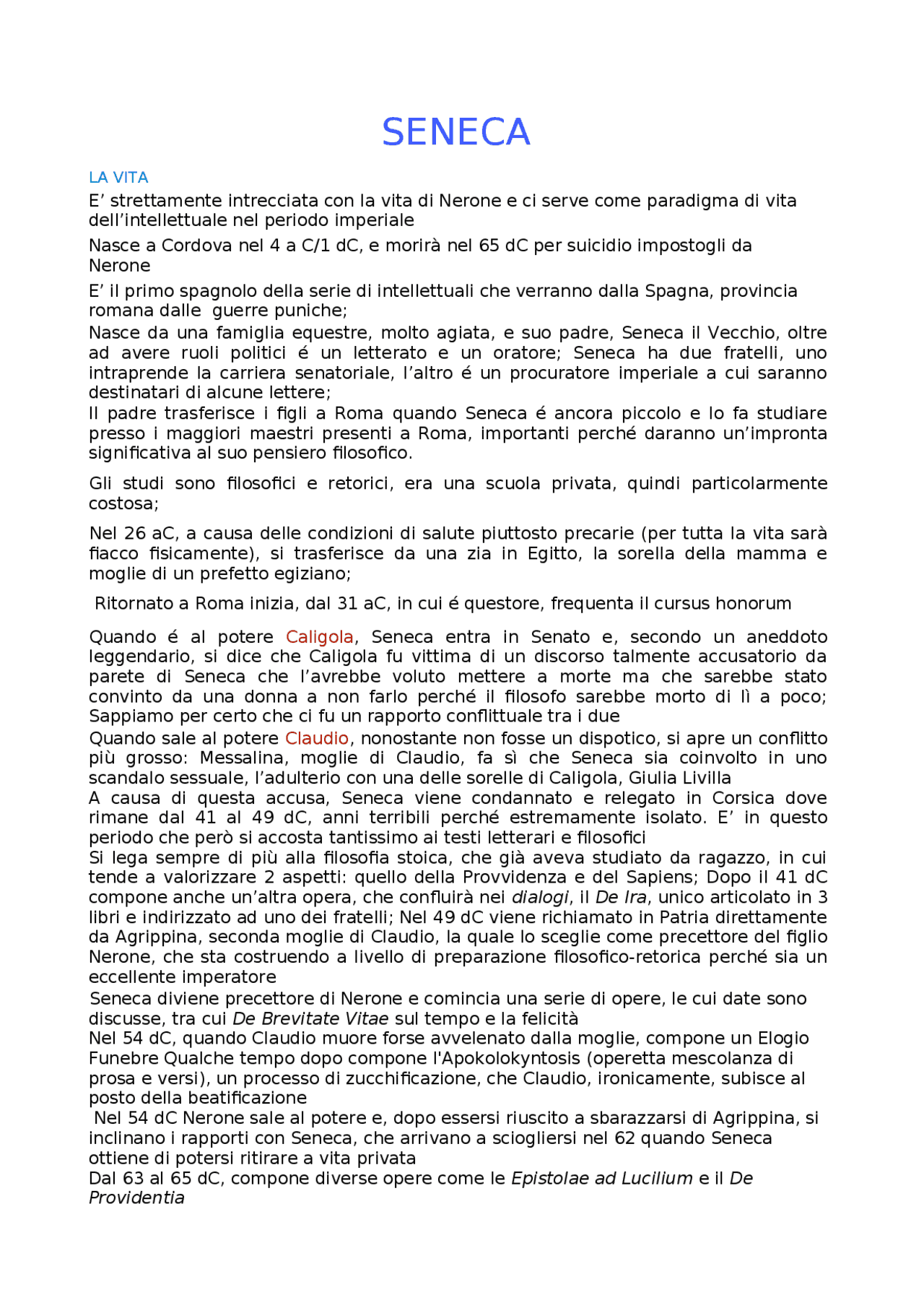 Tutto Seneca Riassunto Docsity