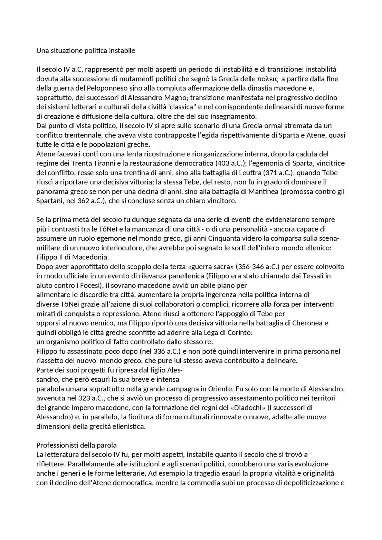 Isocrate E Leducazione Docsity