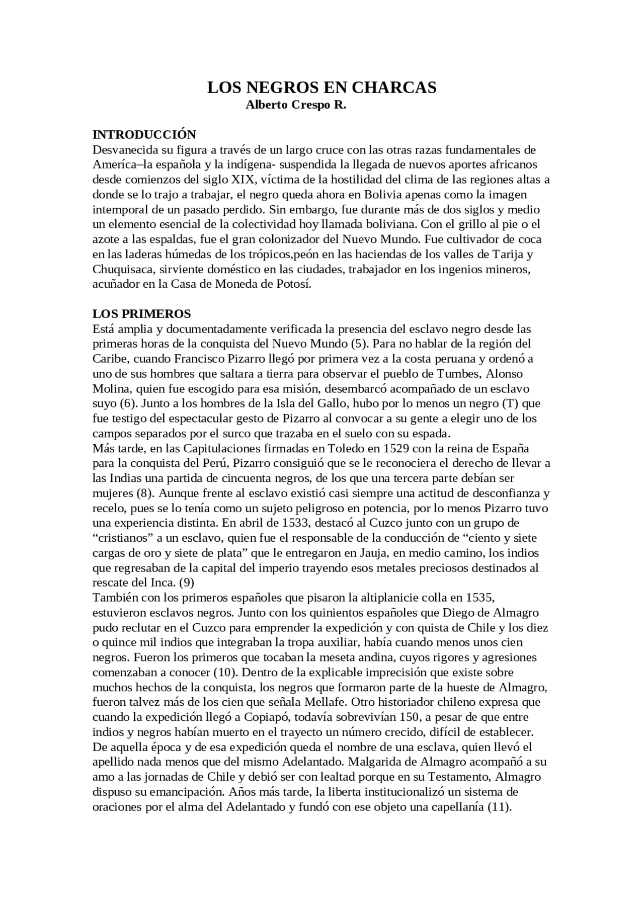 K- negros, los negros en la época colonial - Docsity