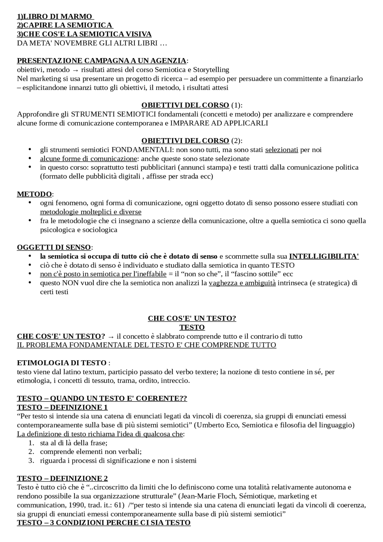 Appunti Semiotica E Storytelling Parte 1 Docsity