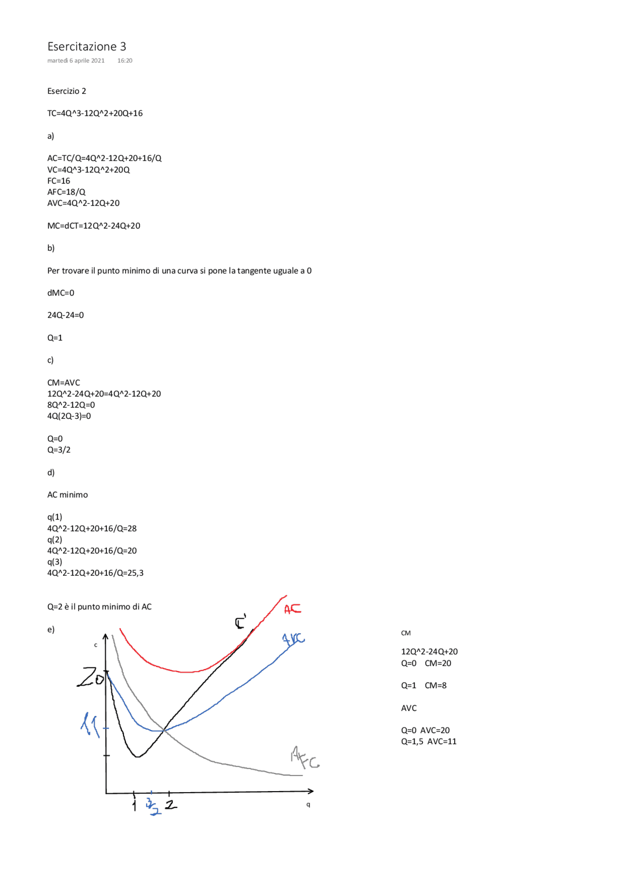 Esercitazione Base Di Microeconomia Docsity