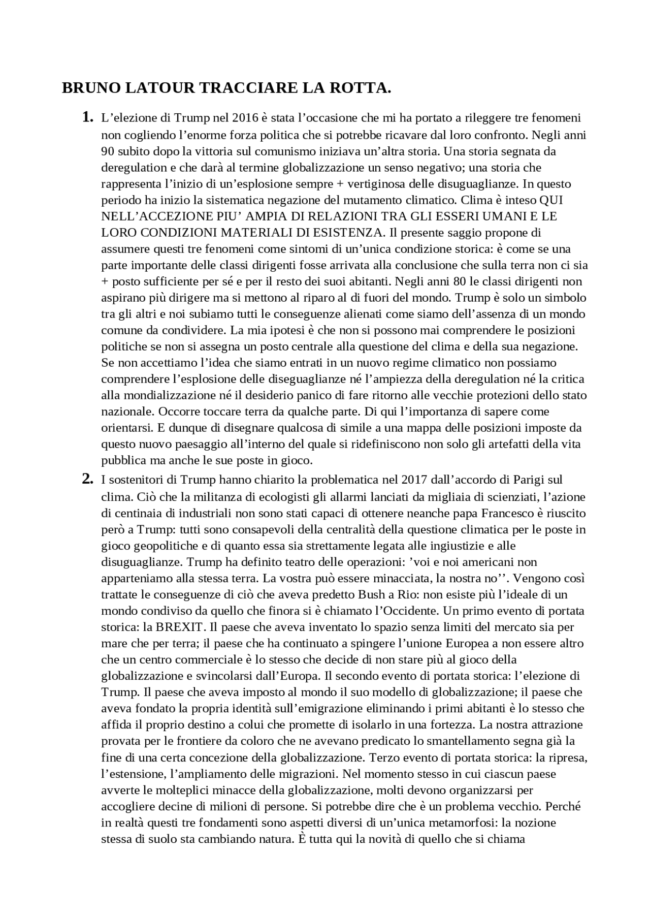 Tracciare La Rotta Riassunto Docsity