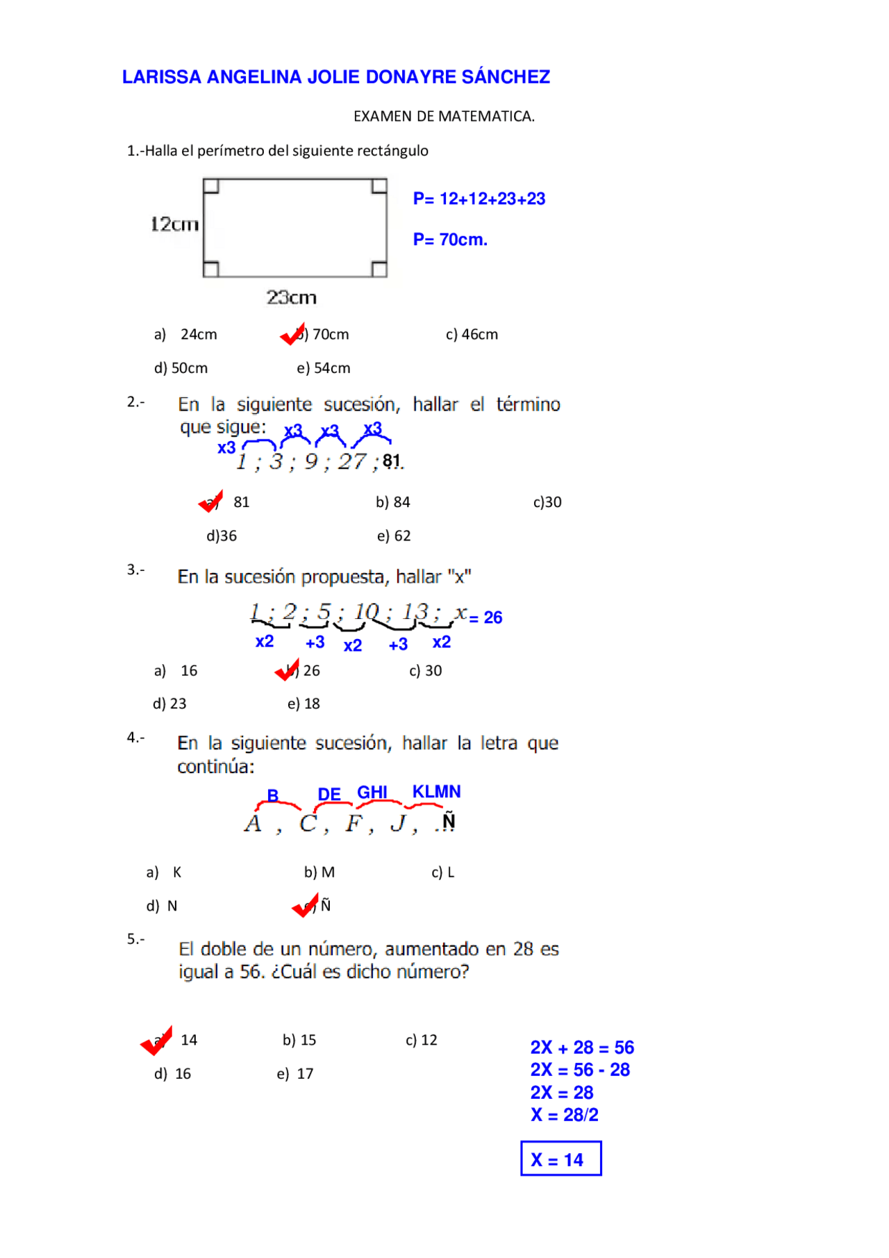 Examen De Matematica Docsity