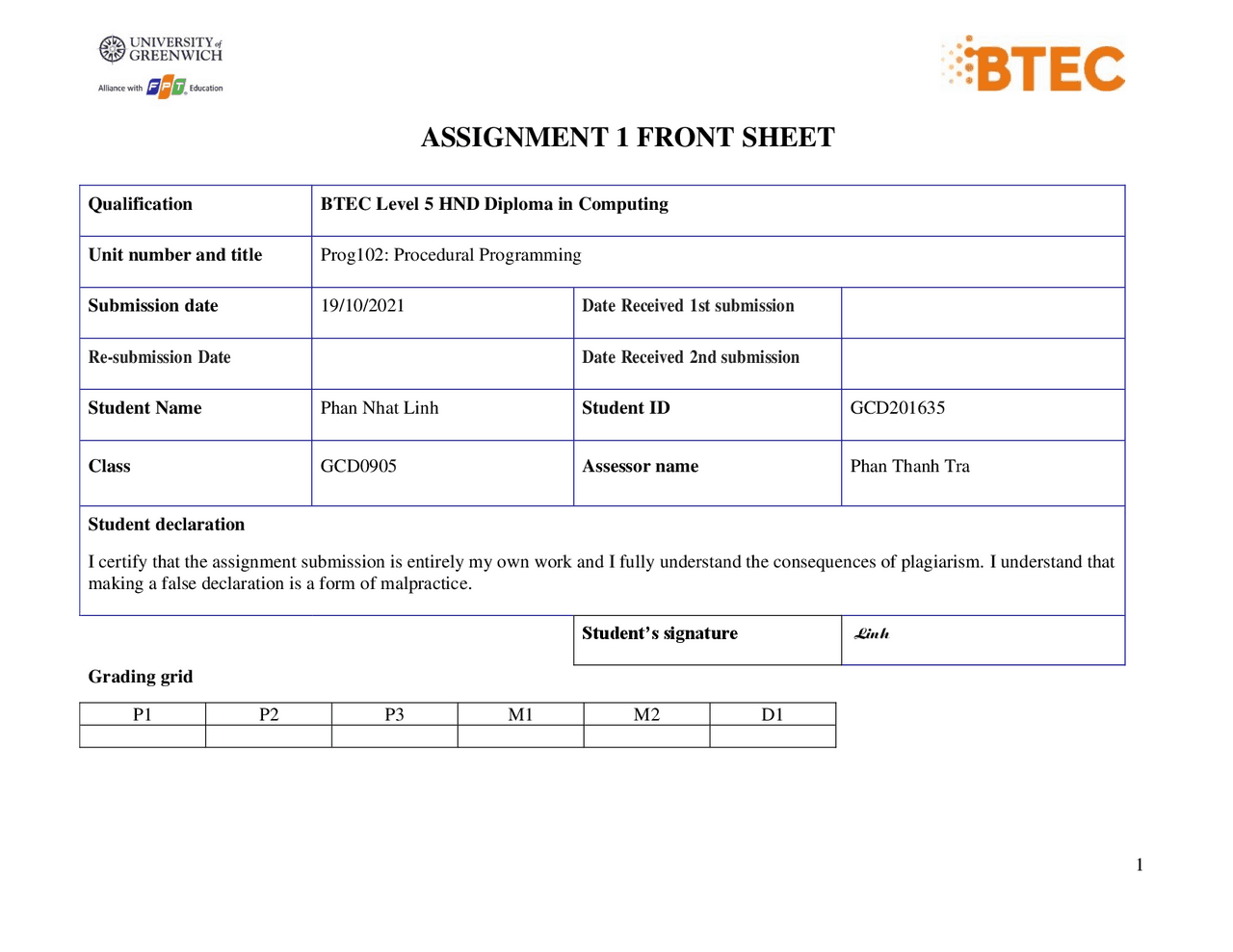 Assignment 1 Prog102 Docsity