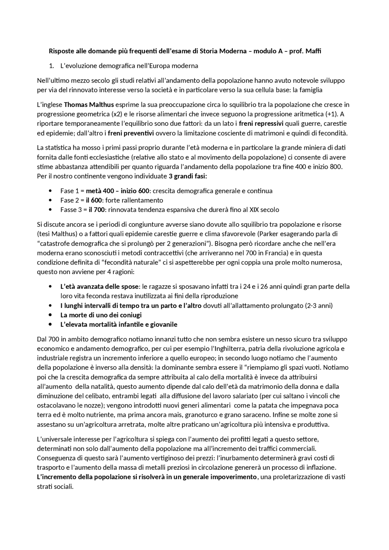 Risposte Alle Domande Più Frequenti Dellesame Di Storia Moderna Di
