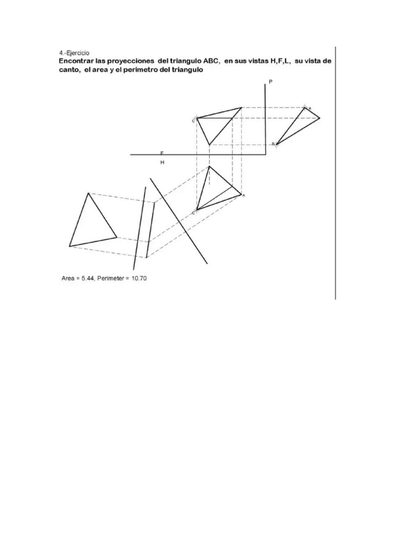 Encontrar la proyeccion del triangulo abc - Docsity