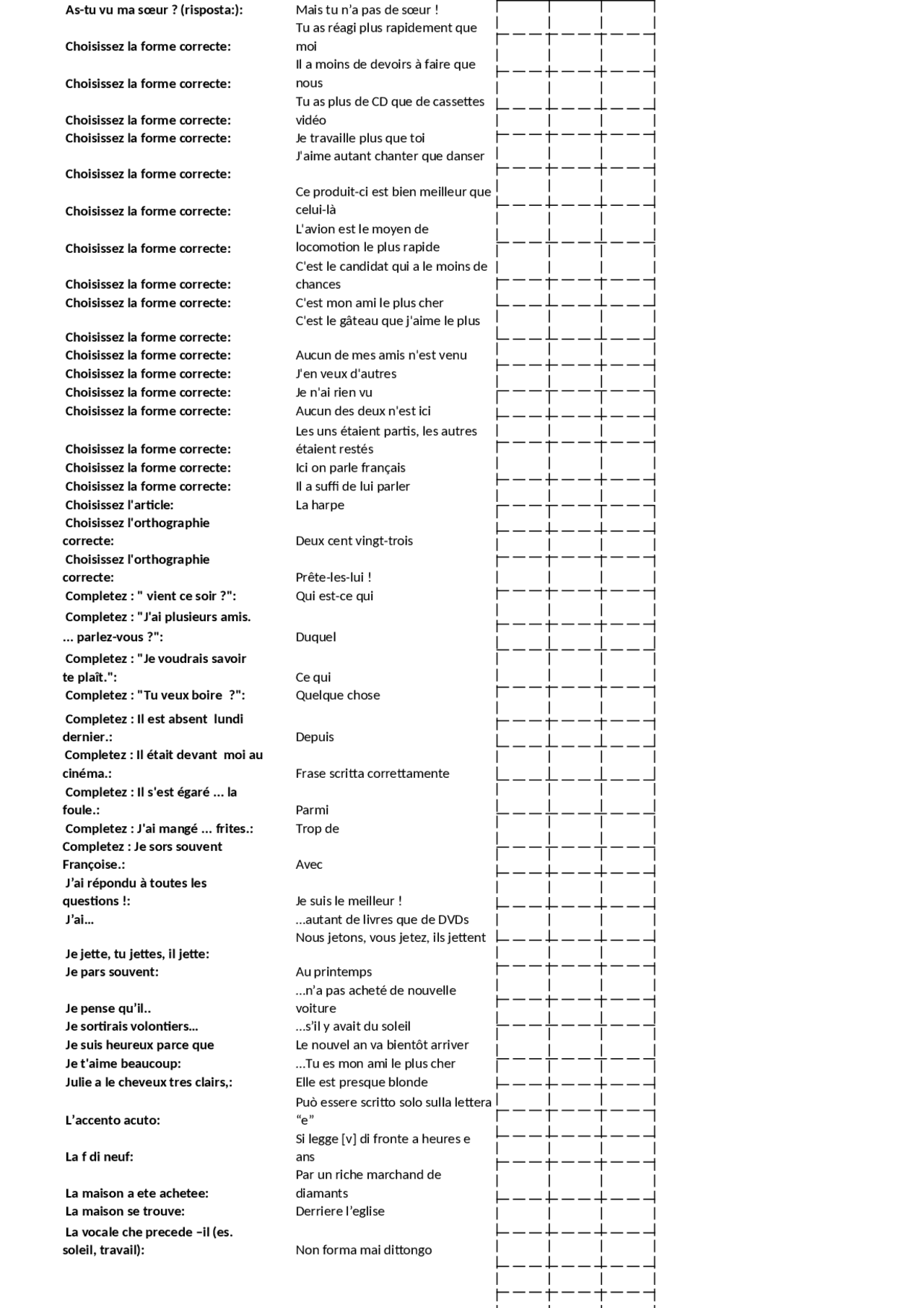 Risposte Esame Lingua Francese Prove Desame Di Lingua Francese Docsity