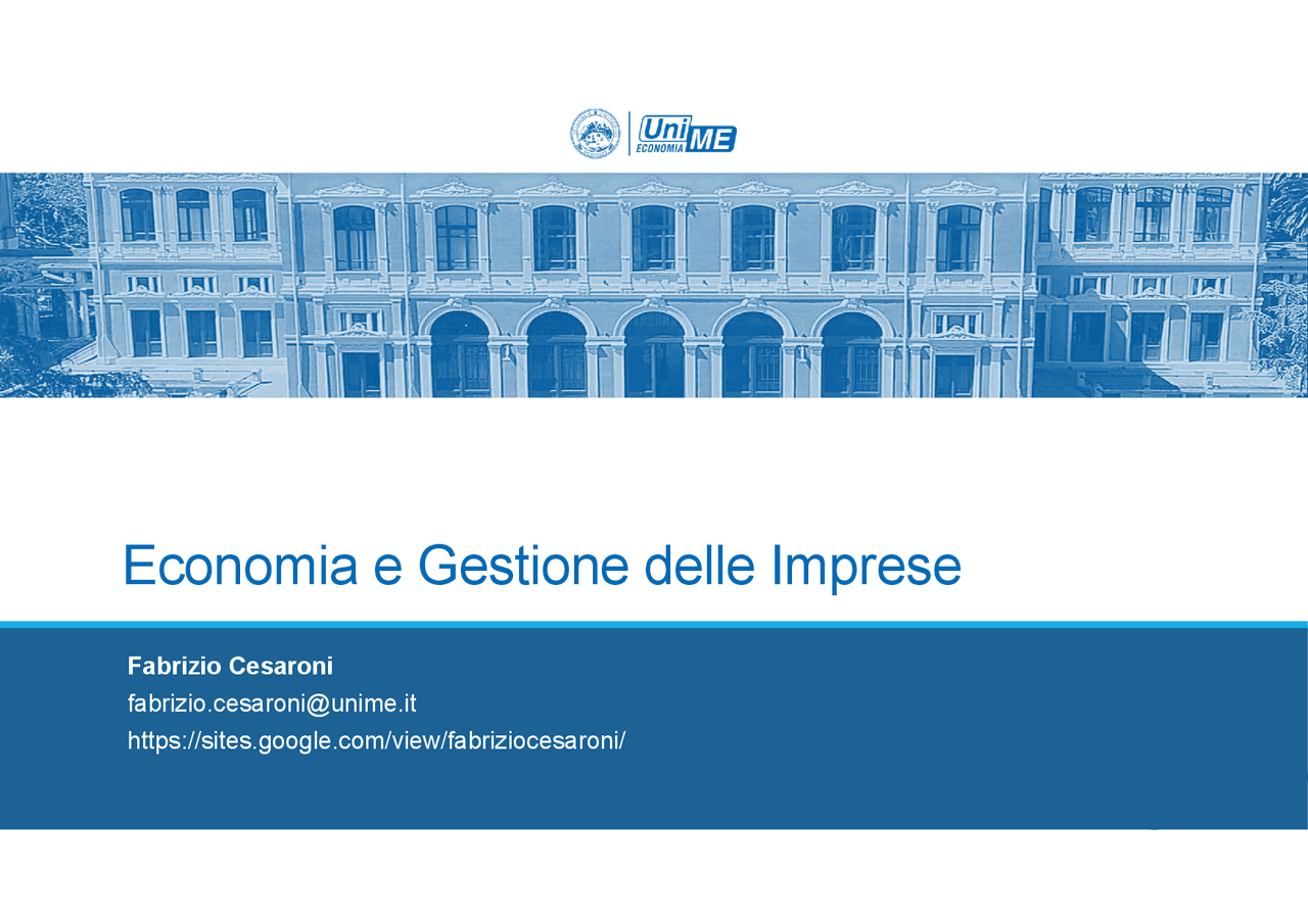Slide Egi Universià Messina Docsity