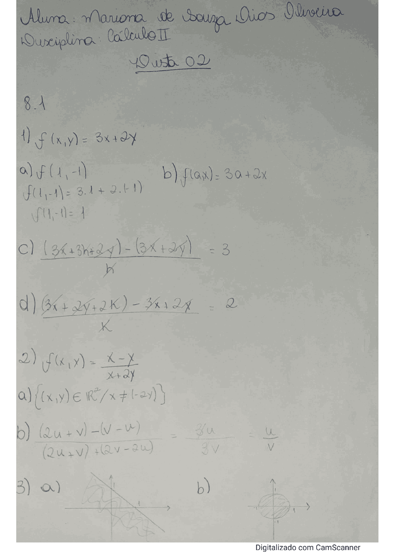 Lista Cálculo Diferencial E Integral Ii Docsity