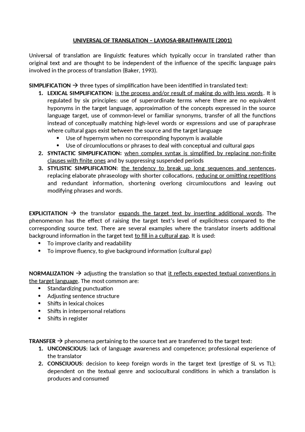 Universal Of Translation Laviosa Docsity